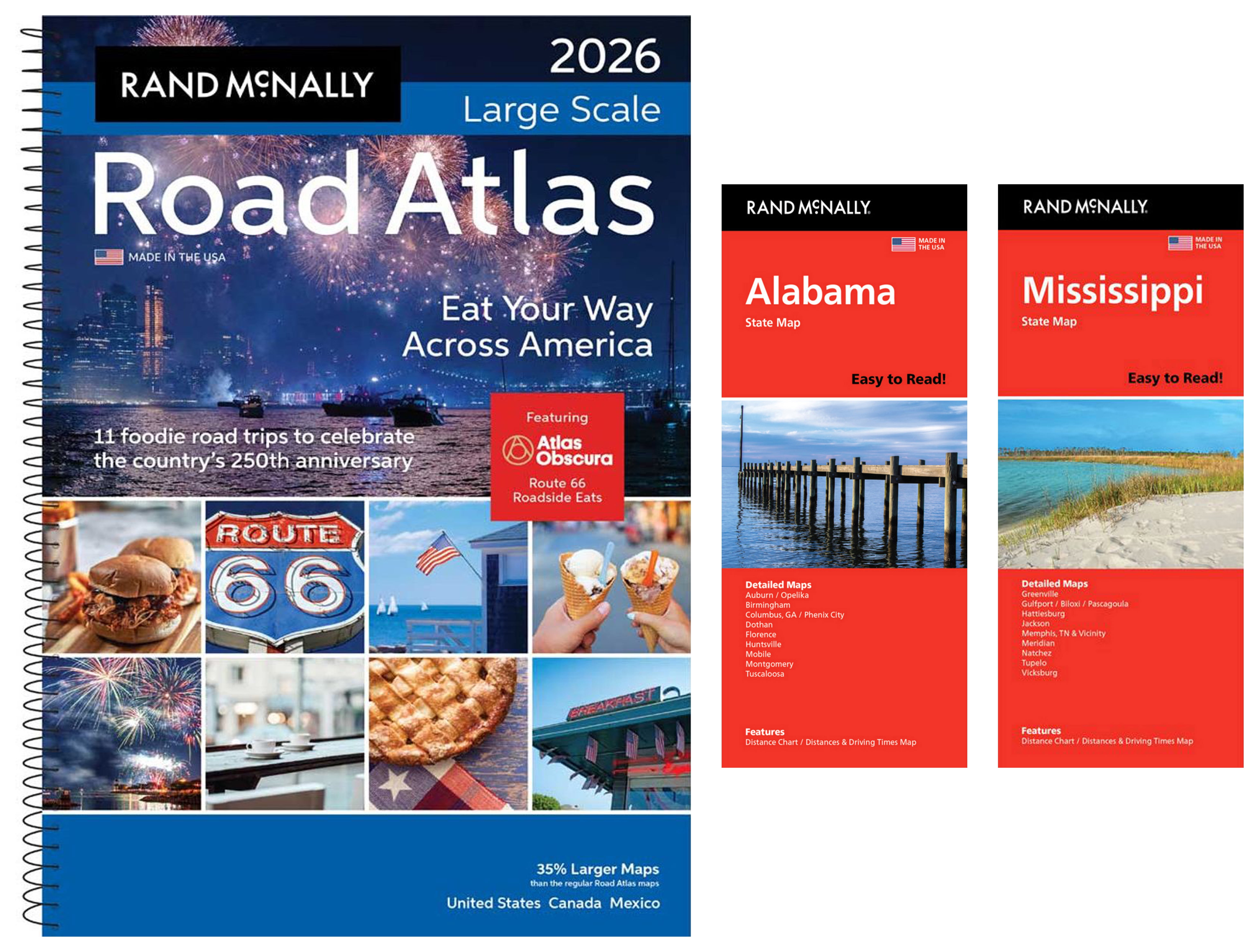 Rand McNally 2026 Large Scale Road Atlas with Easy to Read Alabama ...
