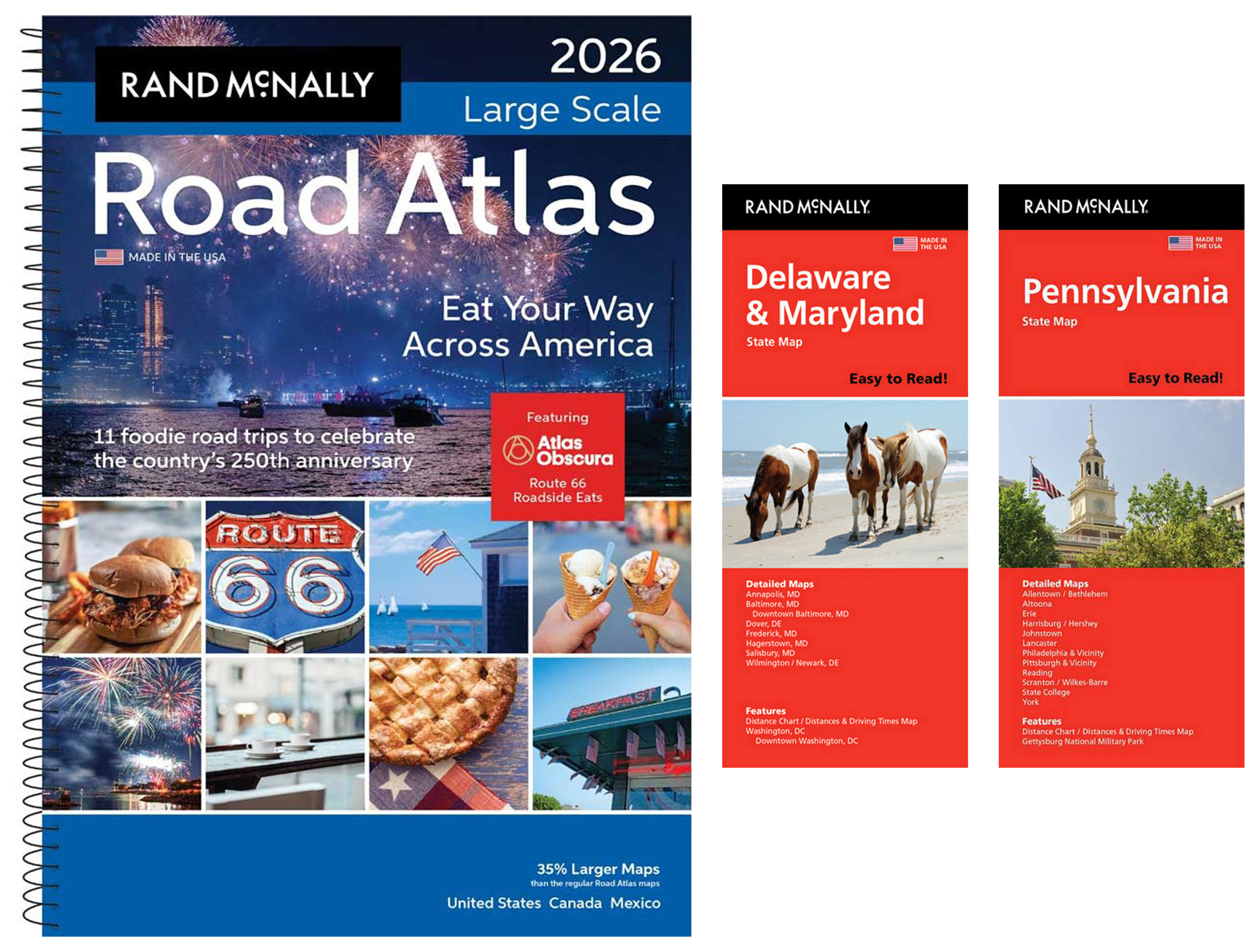 Rand McNally 2026 Large Scale Road Atlas with Easy to Read Delaware ...