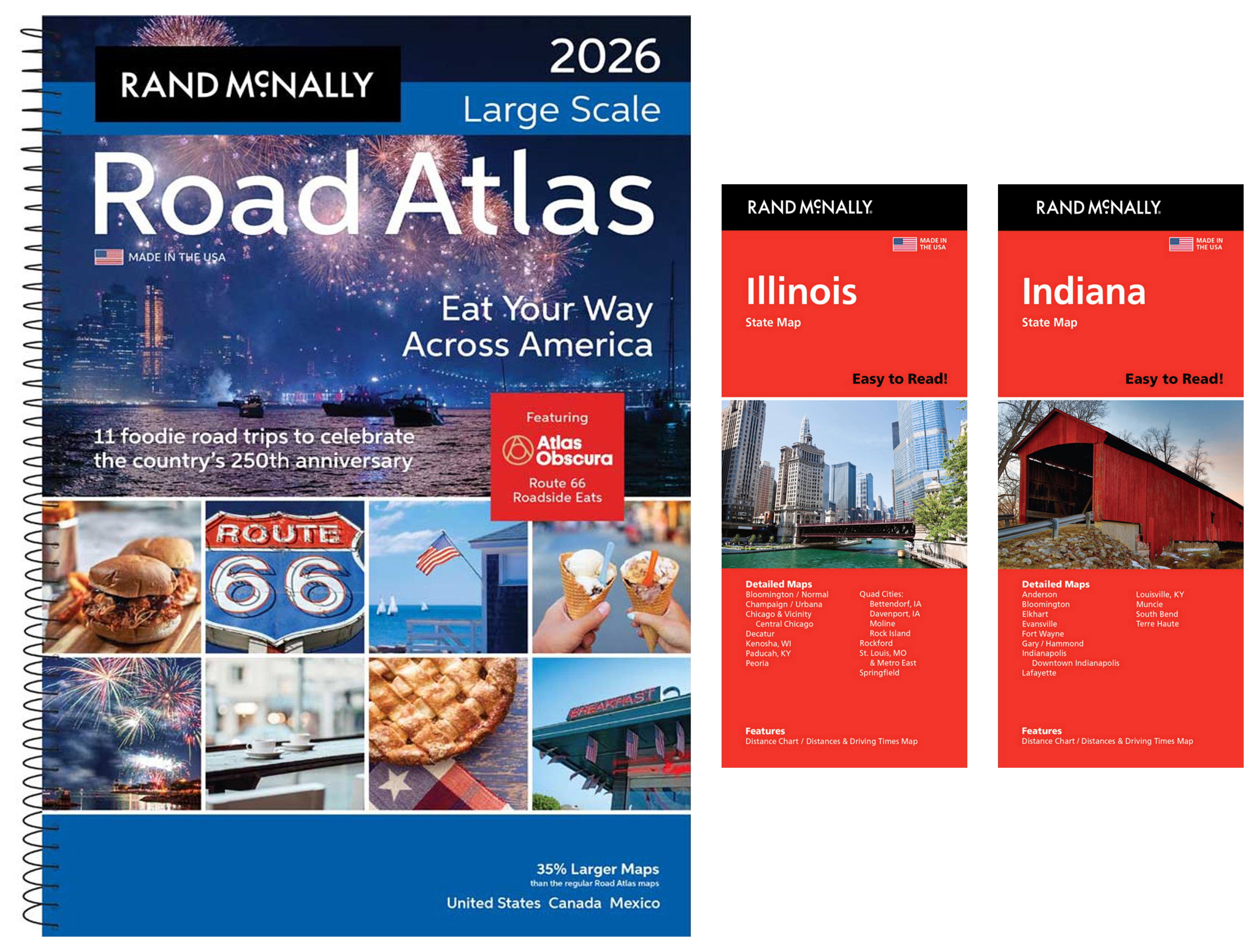 Rand McNally 2026 Large Scale Road Atlas with Easy to Read Illinois ...