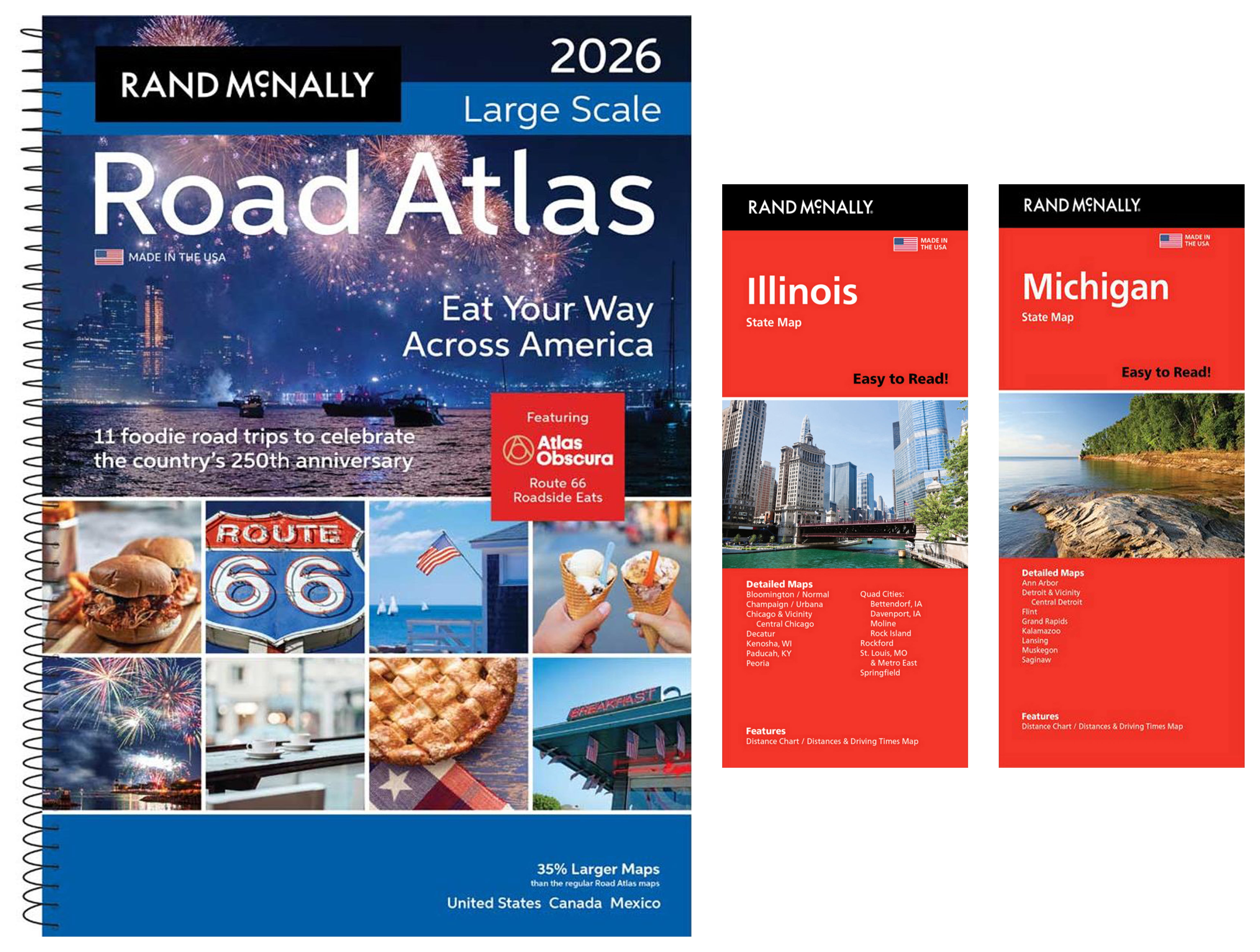 Rand McNally 2026 Large Scale Road Atlas with Easy to Read Illinois ...