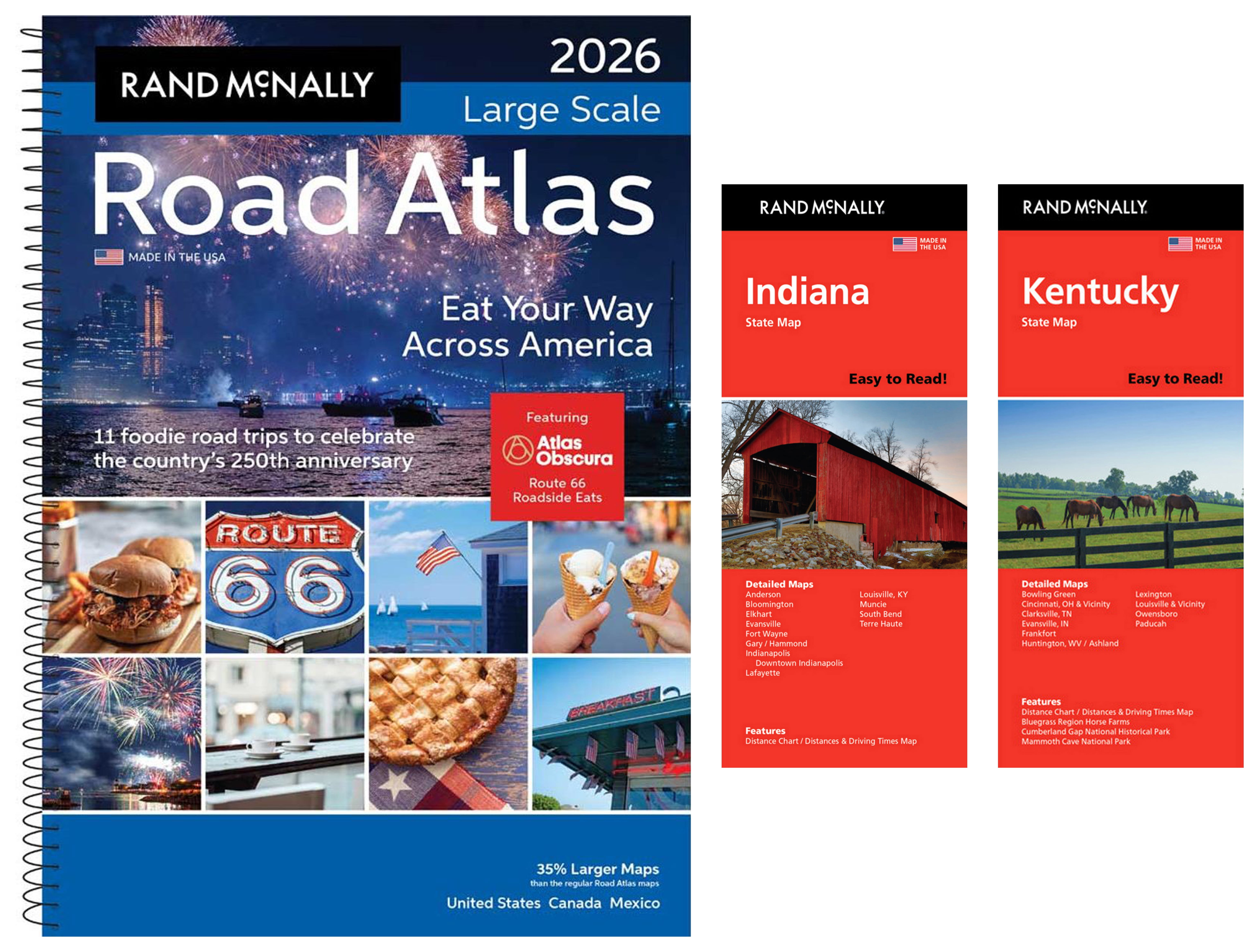 Rand McNally 2026 Large Scale Road Atlas with Easy to Read Indiana ...