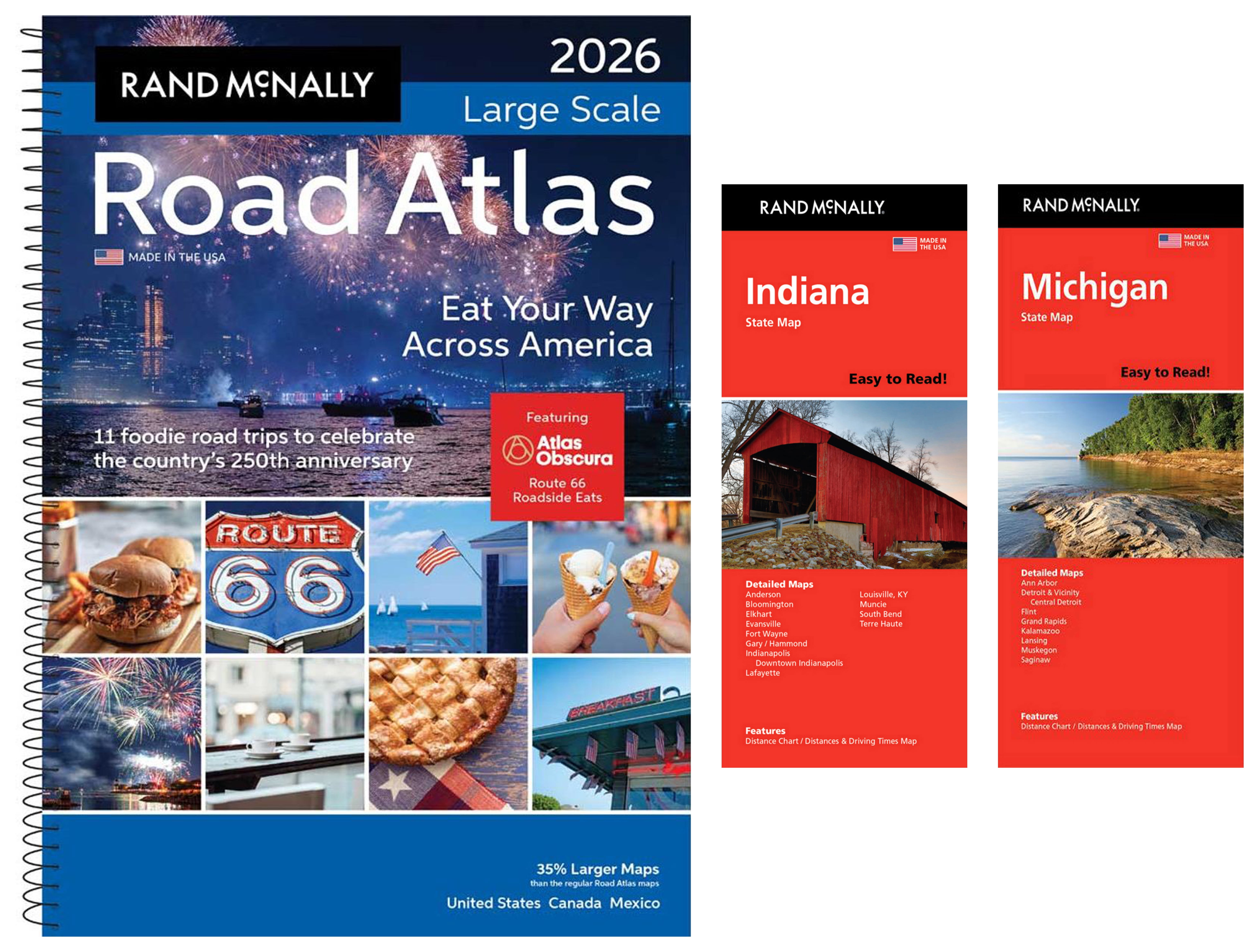 Rand McNally 2026 Large Scale Road Atlas with Easy to Read Indiana ...