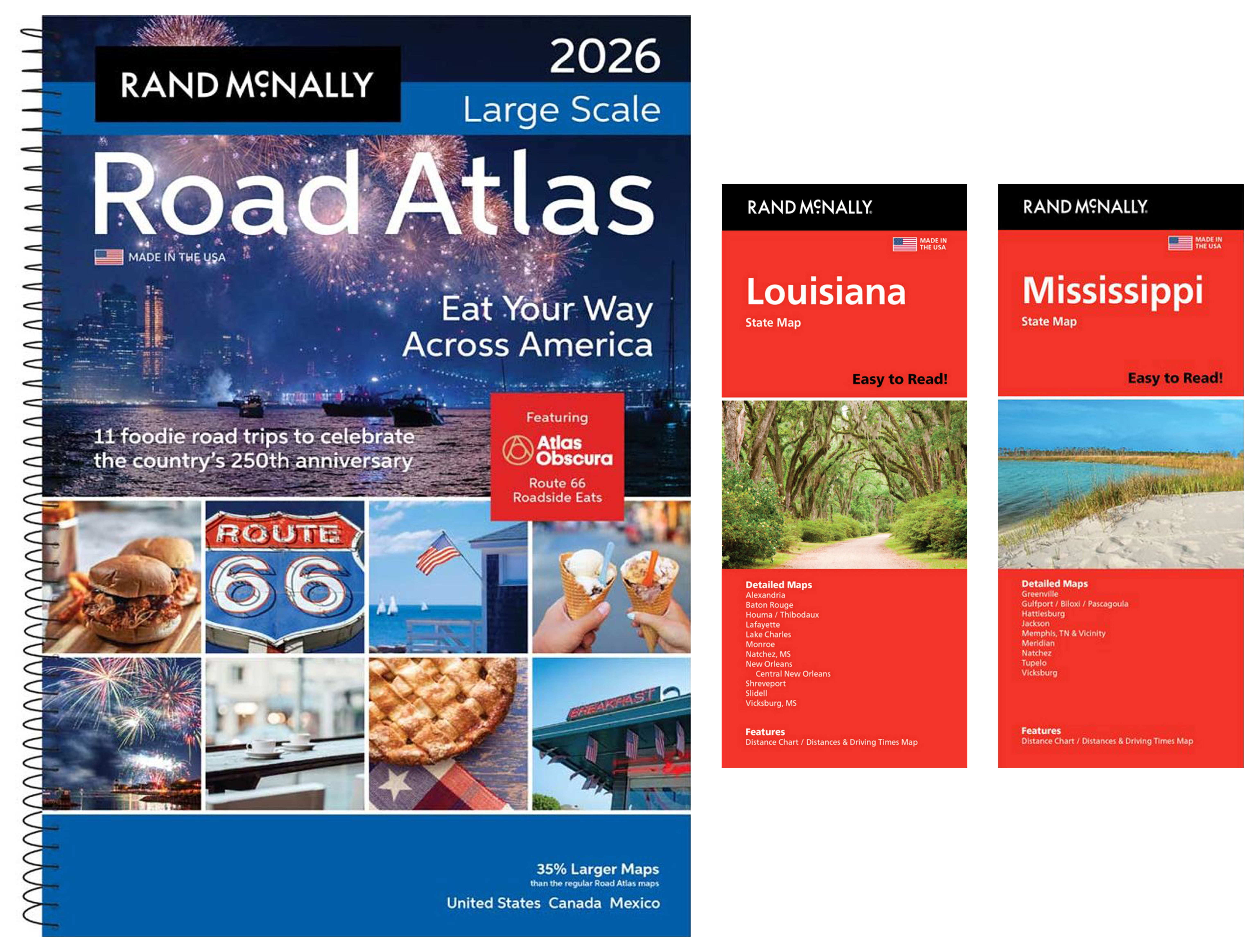 Rand McNally 2026 Large Scale Road Atlas with Easy to Read Louisiana ...