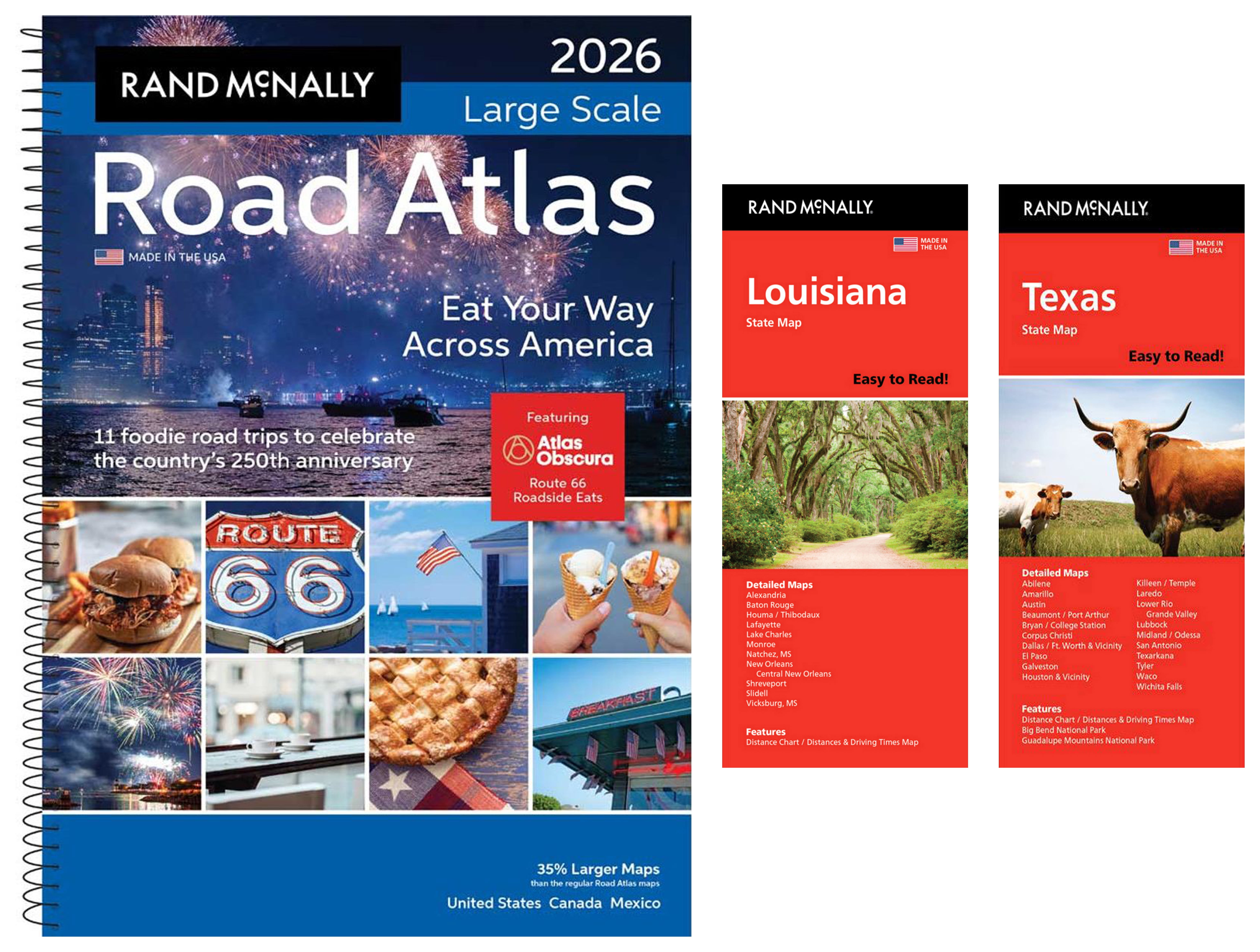 Rand McNally 2026 Large Scale Road Atlas with Easy to Read Louisiana ...