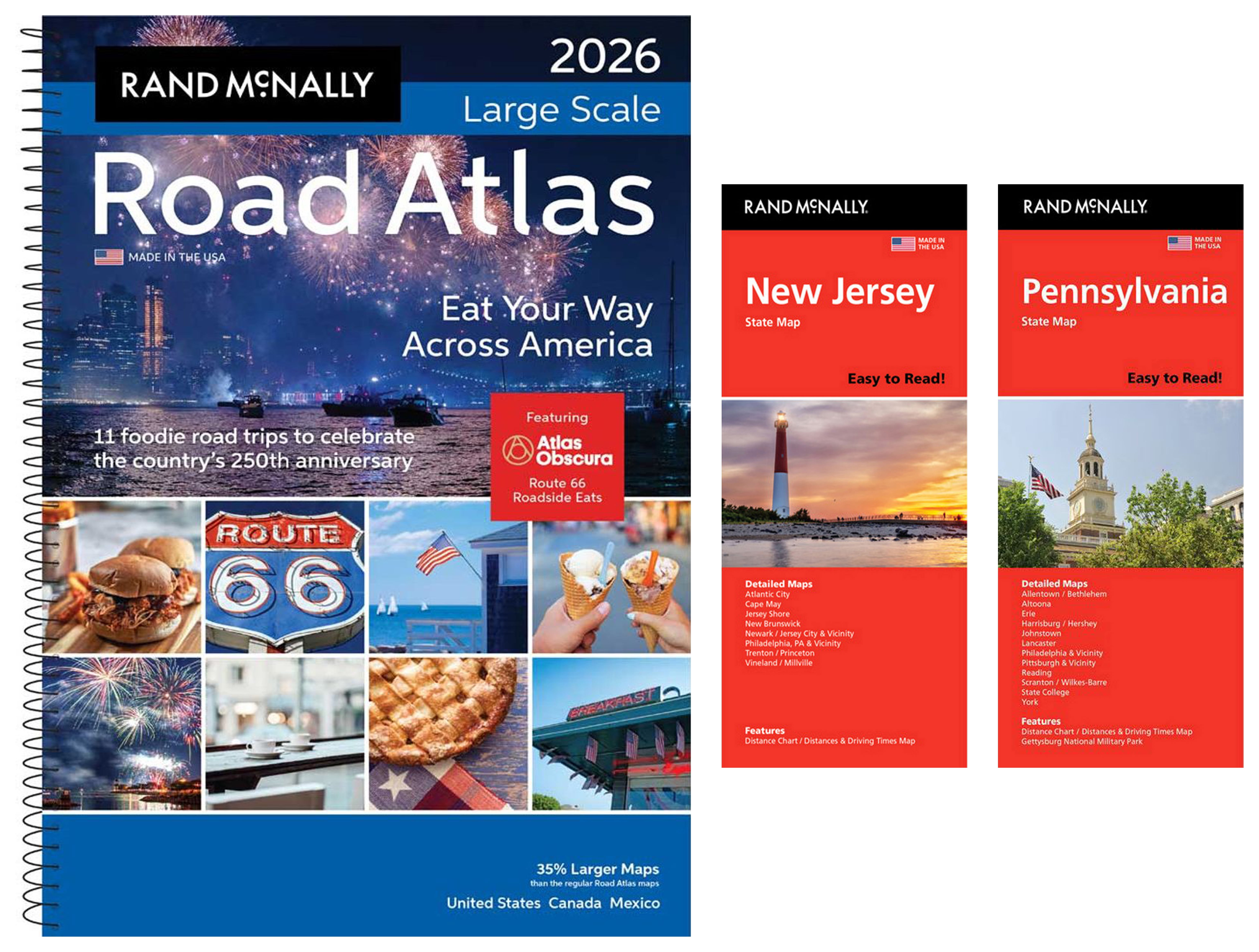 Rand McNally 2026 Large Scale Road Atlas with Easy to Read New Jersey ...