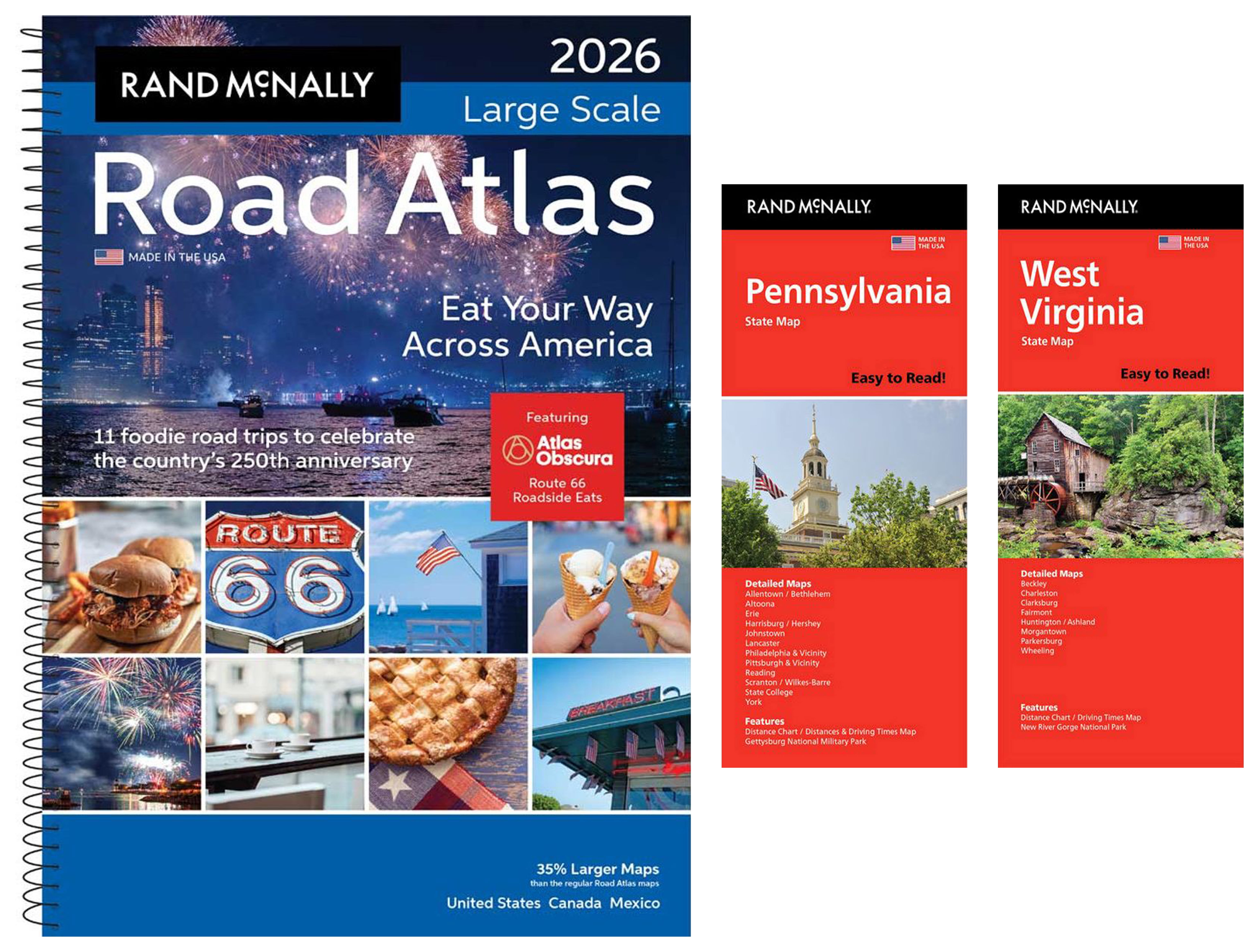 Rand McNally 2026 Large Scale Road Atlas with Easy to Read Pennsylvania ...