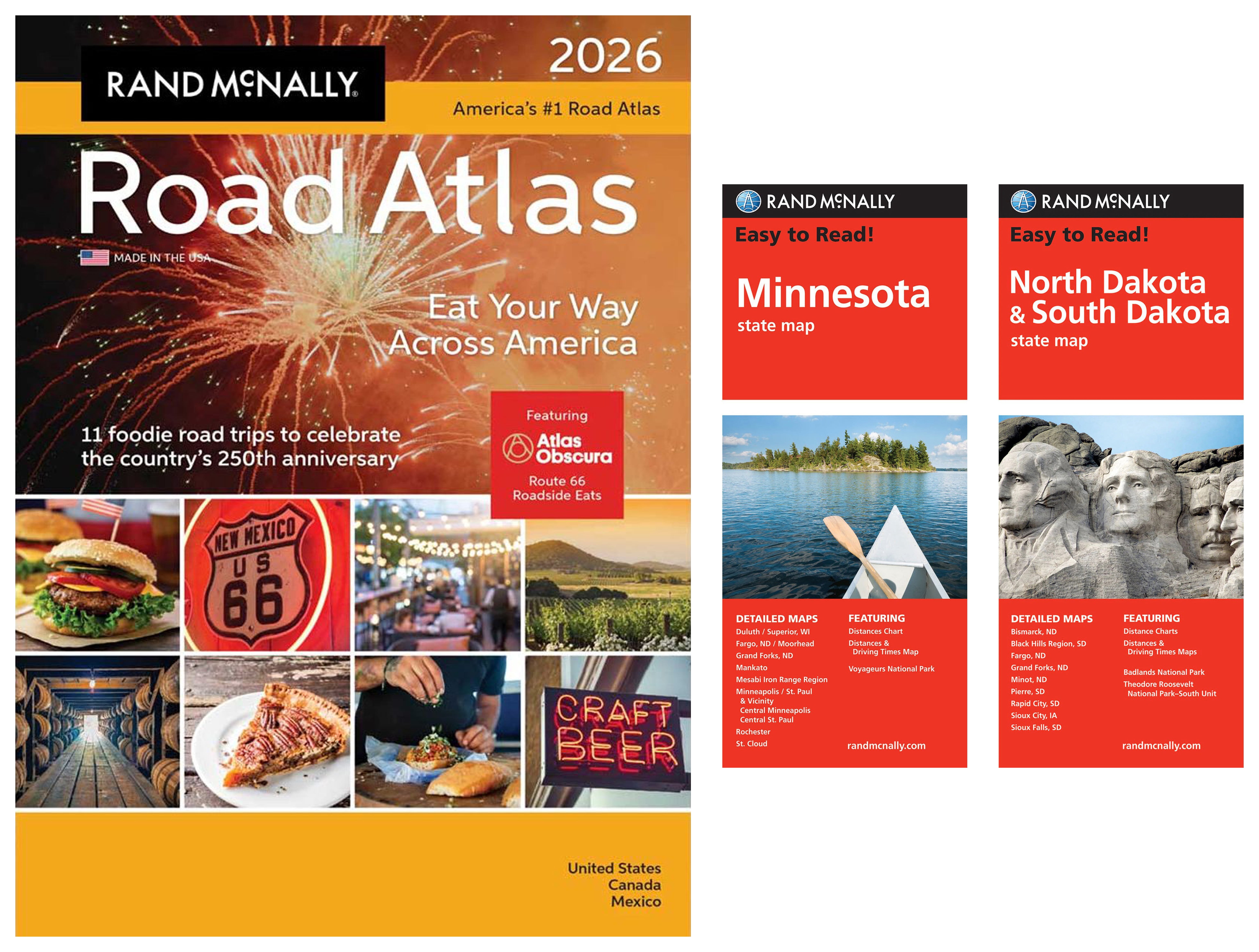 Rand McNally 2026 Road Atlas with Easy to Read Minnesota & North Dakota ...