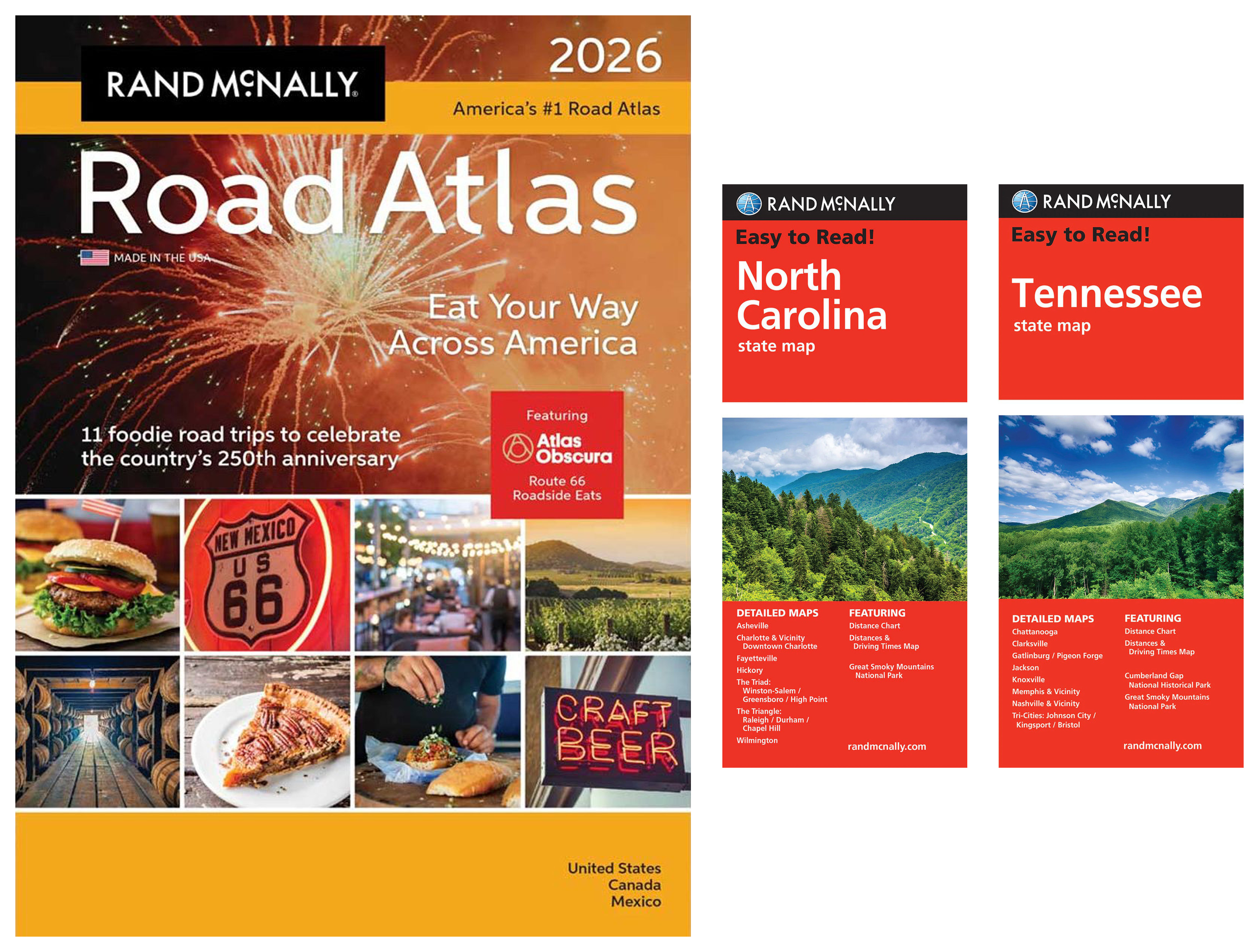 Rand McNally 2026 Road Atlas with Easy to Read North Carolina ...