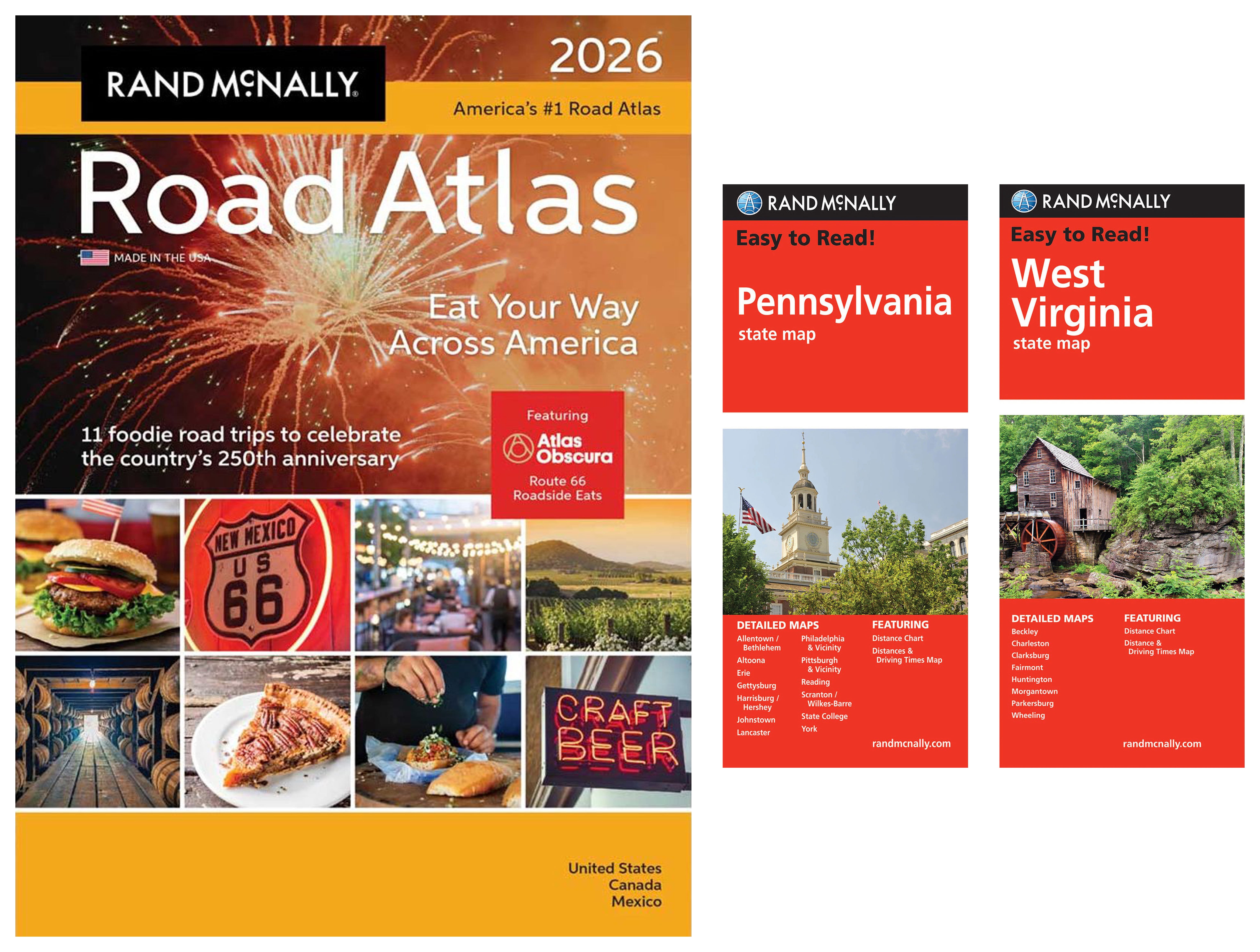 Rand McNally 2026 Road Atlas with Easy to Read Pennsylvania & West ...