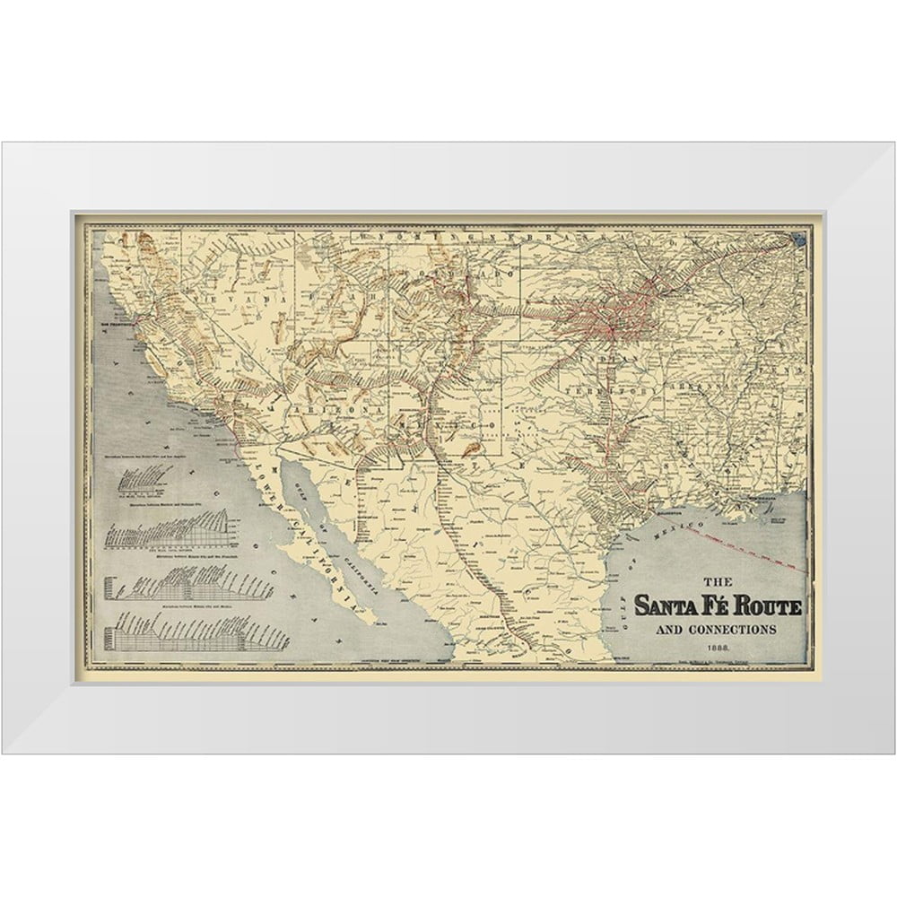 Rand McNally 32x22 White Modern Wood Framed Museum Art Print Titled ...