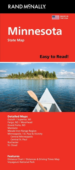 Rand McNally Easy to Read: Minnesota State Map, (Paperback) - Walmart.com