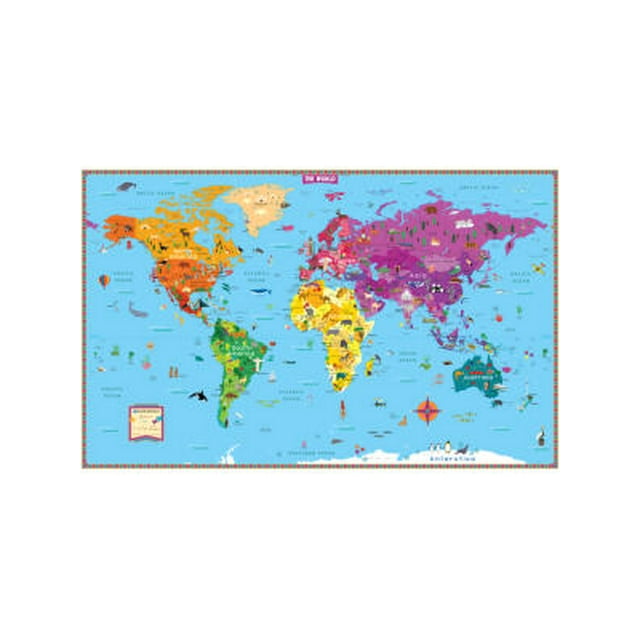 Rand McNally Kids' Illustrated World Wall Map - Folded - Walmart.com