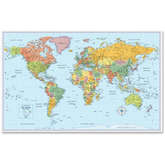 Rand McNally M-Series Full-Color World Map, 50 x 32 - Walmart.com