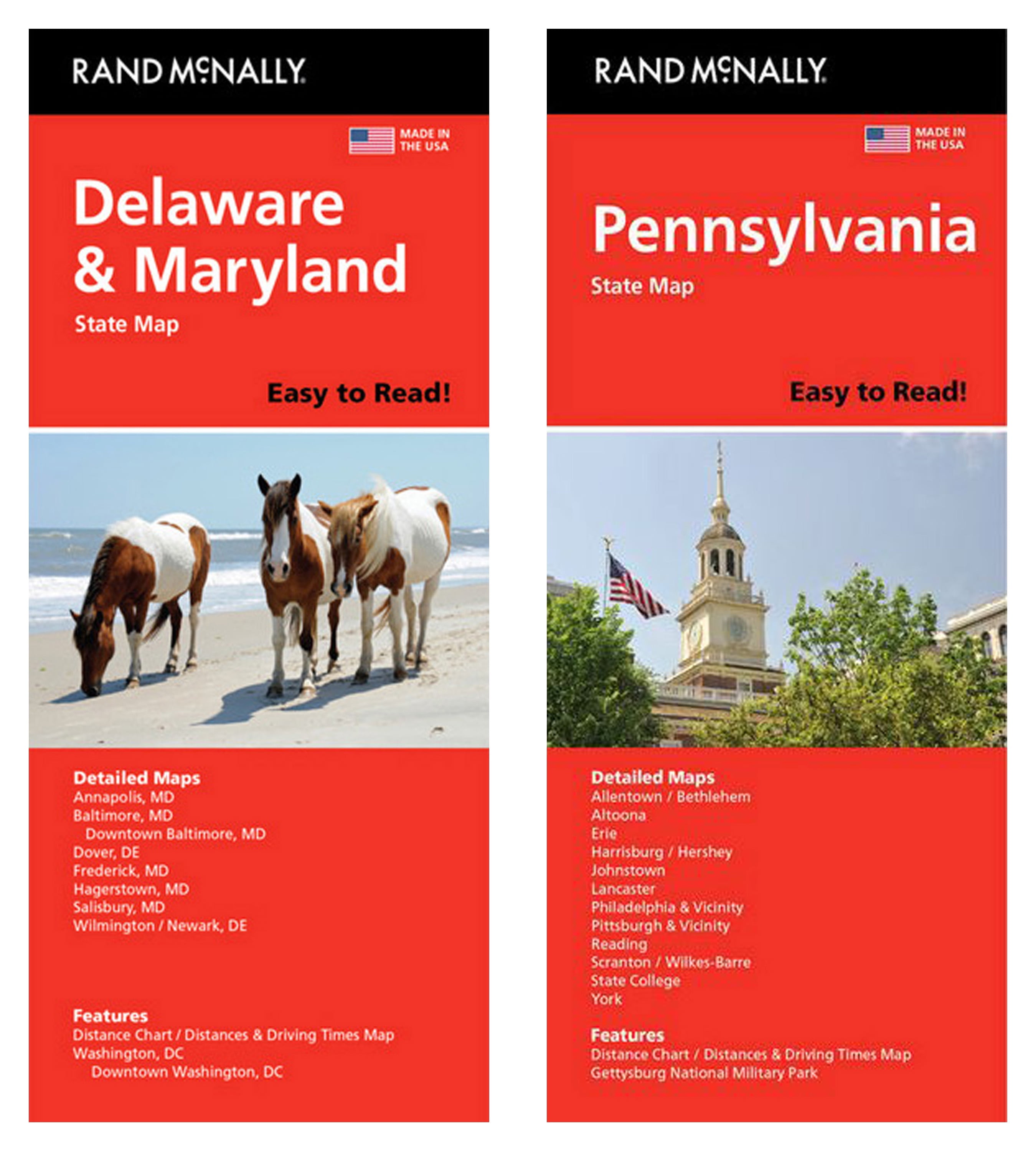 Rand McNally State Maps: Delaware/Maryland and Pennsylvania (2 Maps ...
