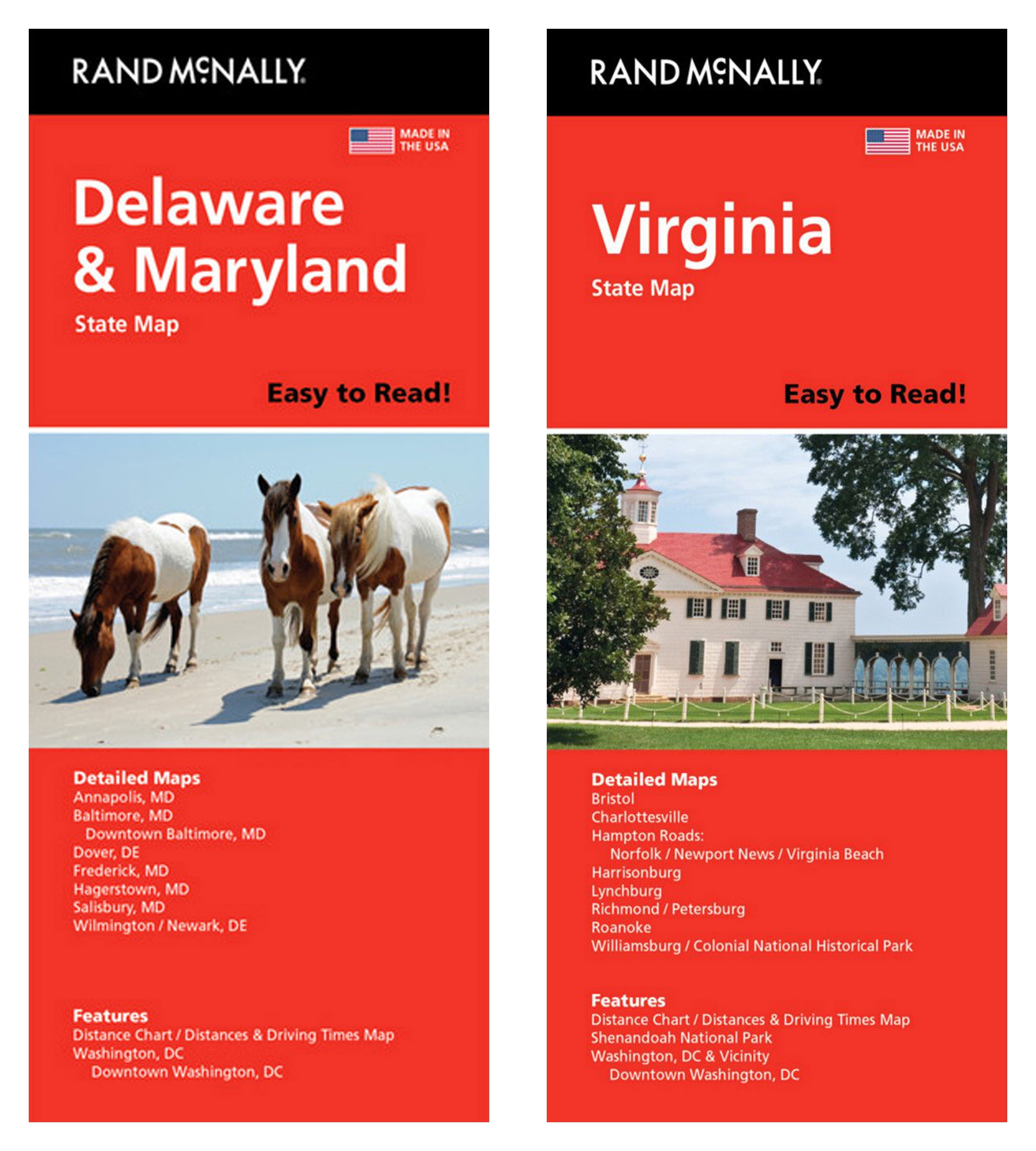 Rand McNally State Maps: Delaware/Maryland and Virginia (2 Maps ...