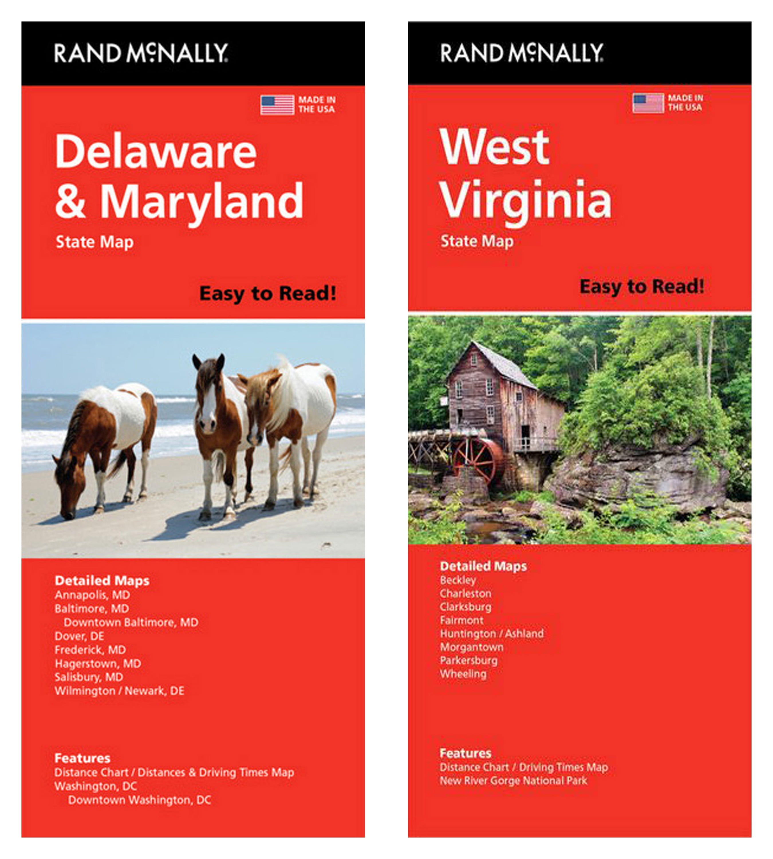 Rand McNally State Maps: Delaware/Maryland and West Virginia (2 Maps ...