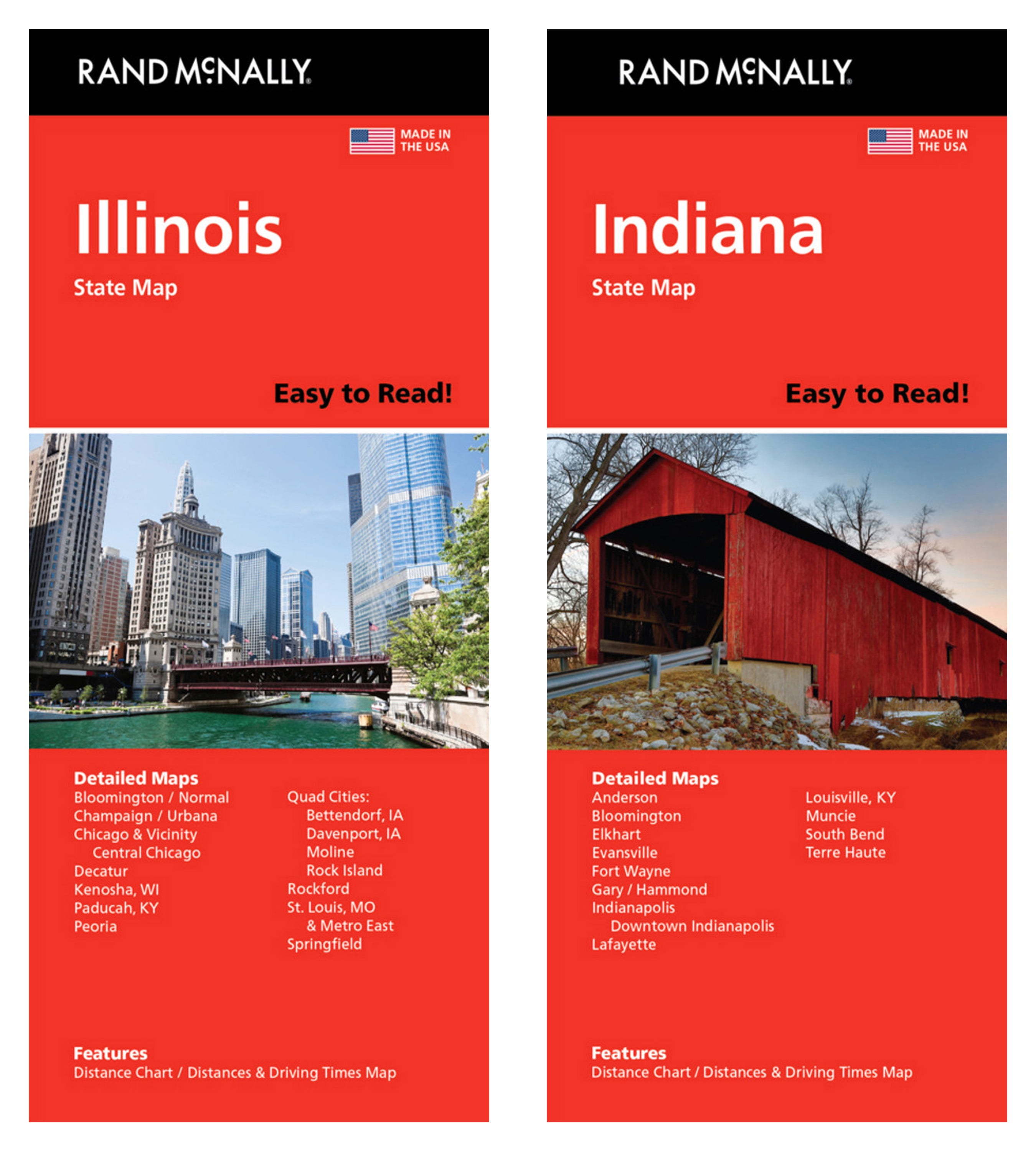 Rand McNally State Maps: Illinois and Indiana (2 Maps) - Walmart.com