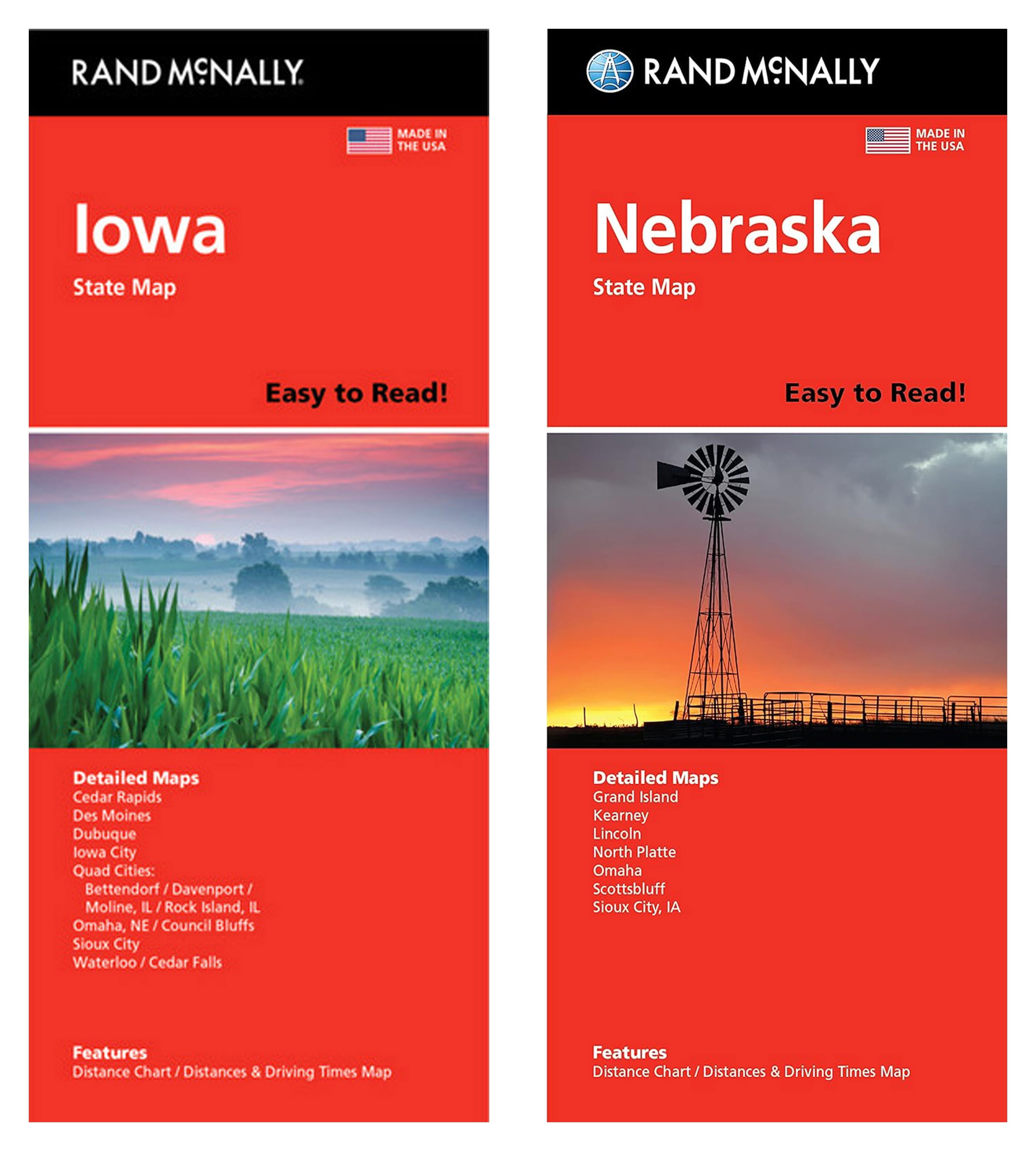 Rand McNally State Maps: Iowa and Nebraska (2 Maps) - Walmart.com
