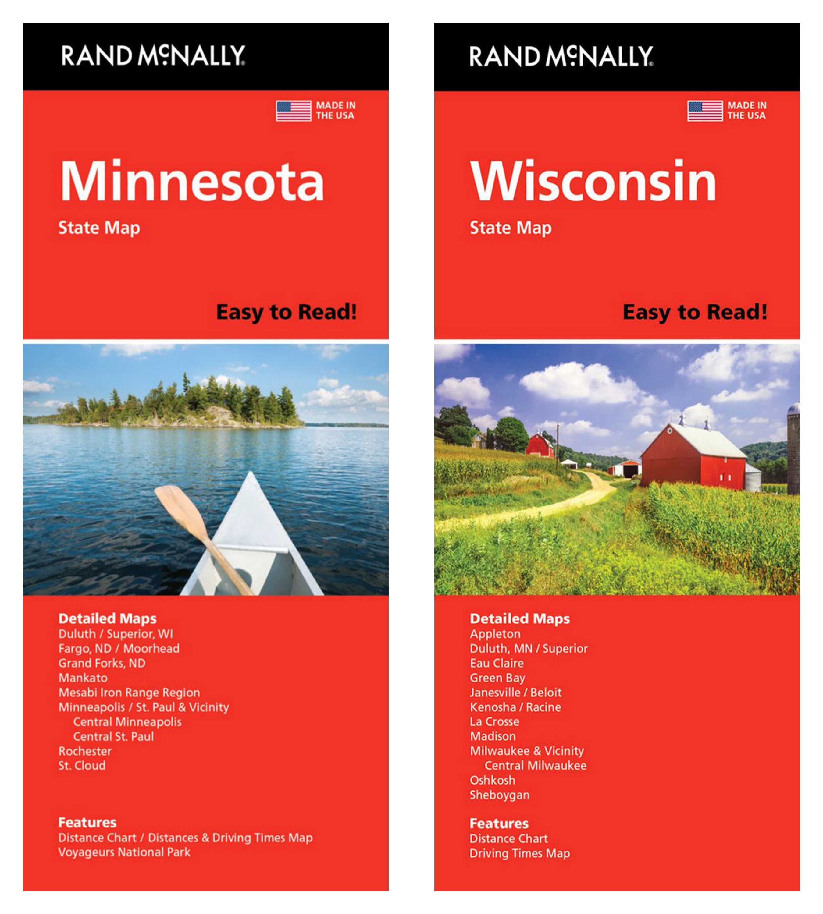 Rand McNally State Maps: Minnesota and Wisconsin (2 Maps) - Walmart.com