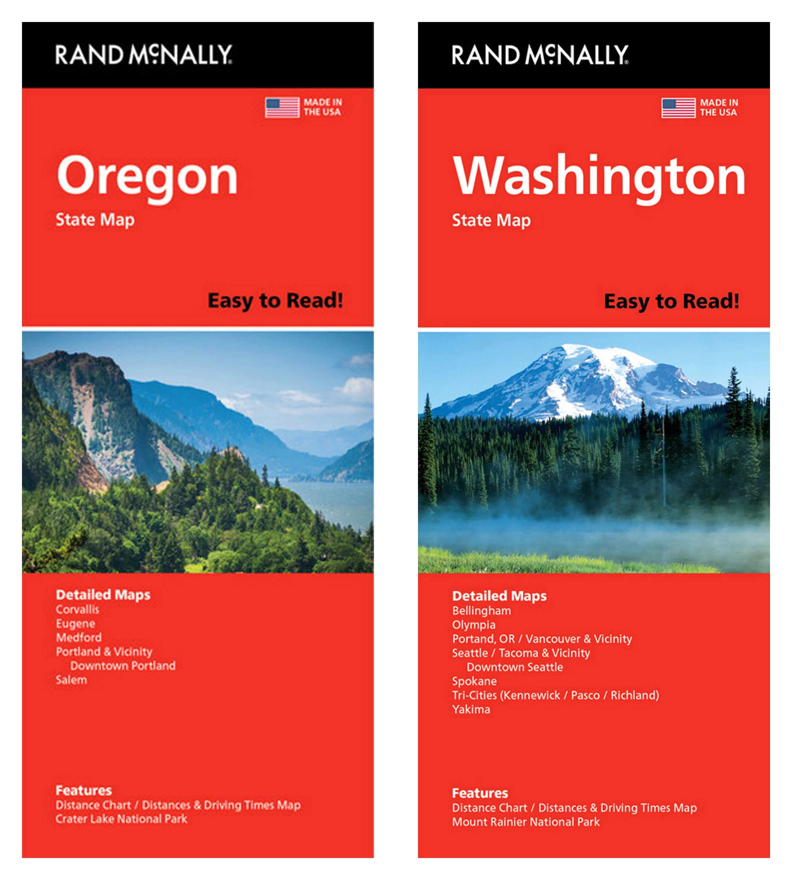 Rand McNally State Maps: Oregon and Washington (2 Maps) - Walmart.com