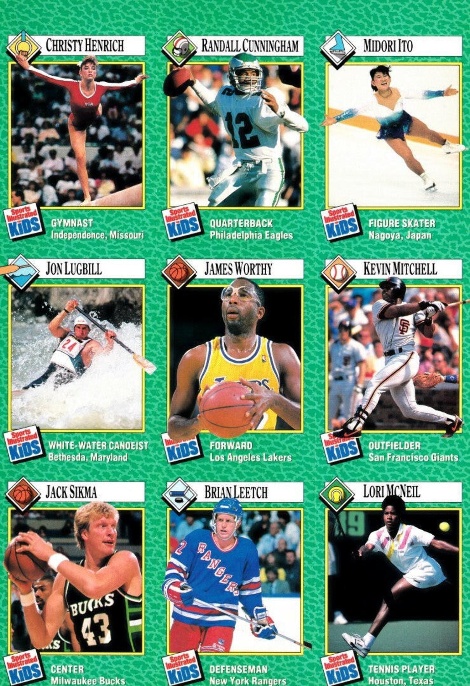 Randall Cunningham Brian Leetch James Worthy 1990 Sports Illustrated ...