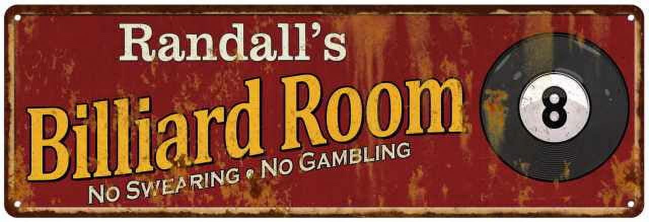 Randall's Billiard Room Red Sign Game Room Pool 8x24 108240008429 ...