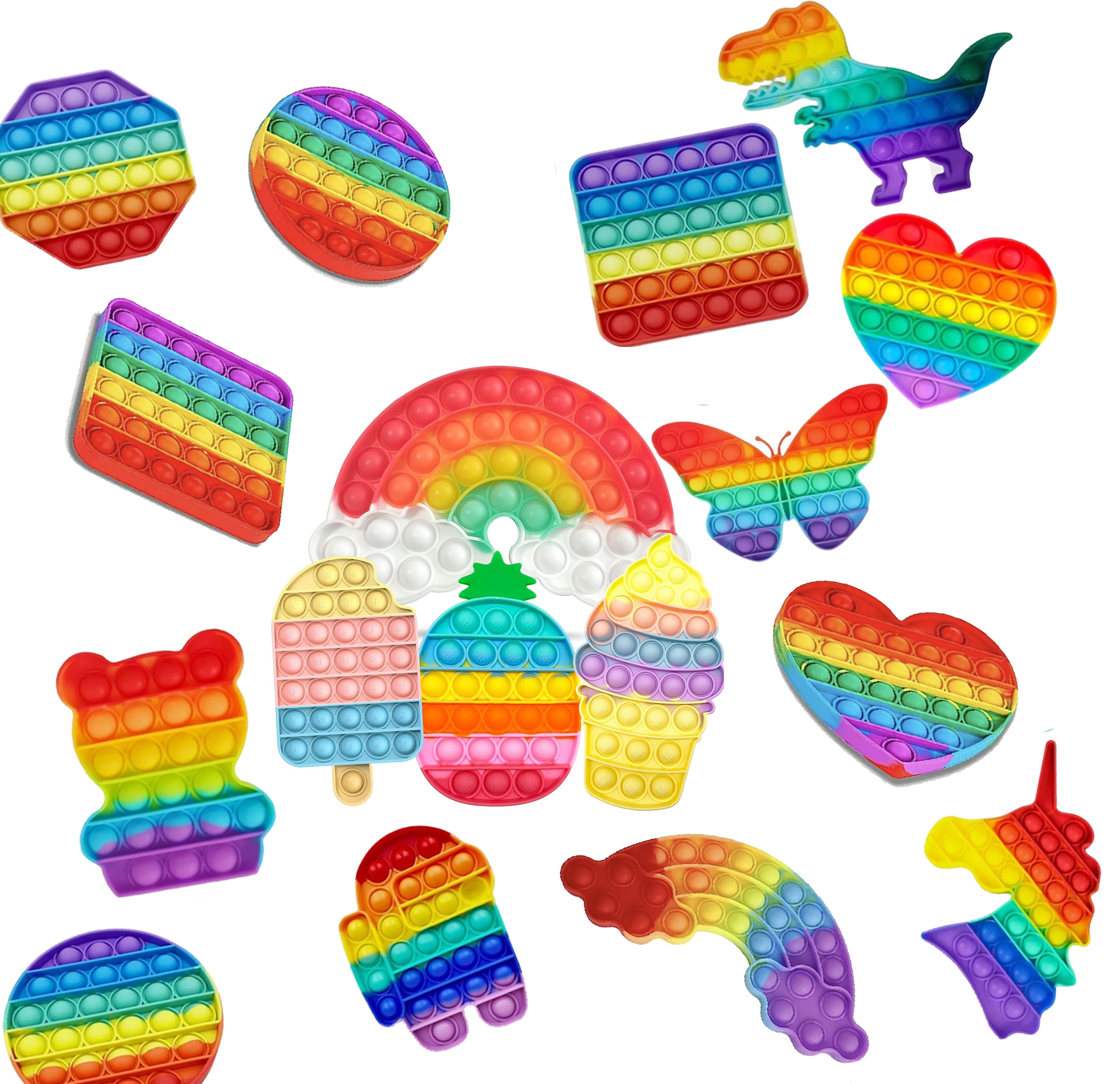 Random 12 Pcs Fidget Toys,Push Pop Fidget Sensory Toys Set,Stress ...