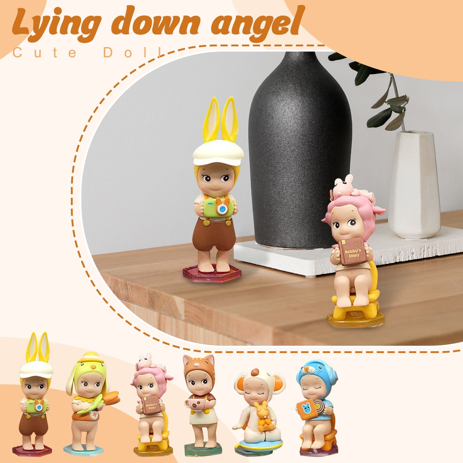 Random 3.15 Inch Bathroom Decor - Sonny Angel Enjoy The Moment Series, 6Pc Mini Figure Blind Box ...