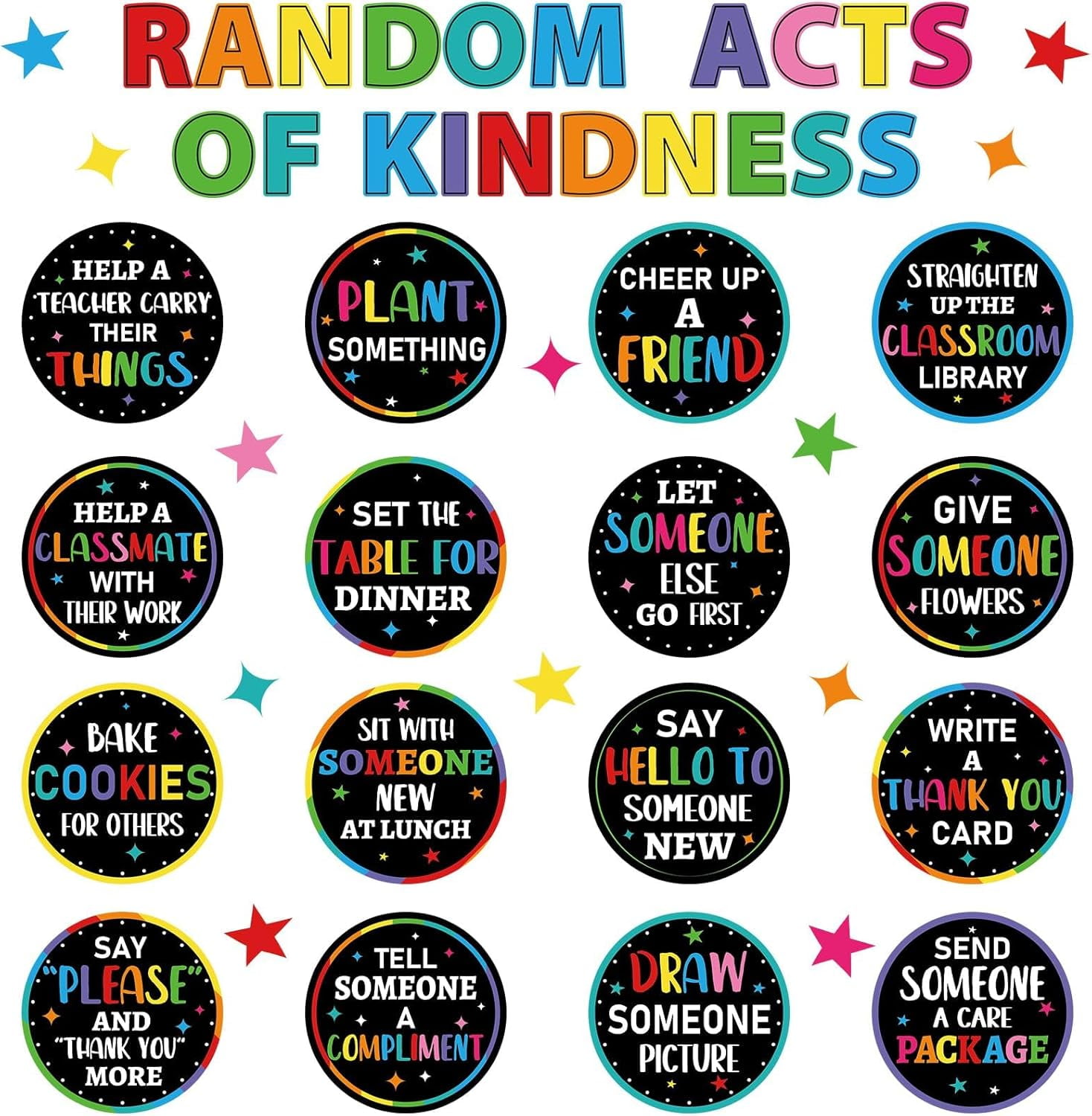 Random Acts of Kindness Bulletin Board Set Colorful Classroom Bulletin ...