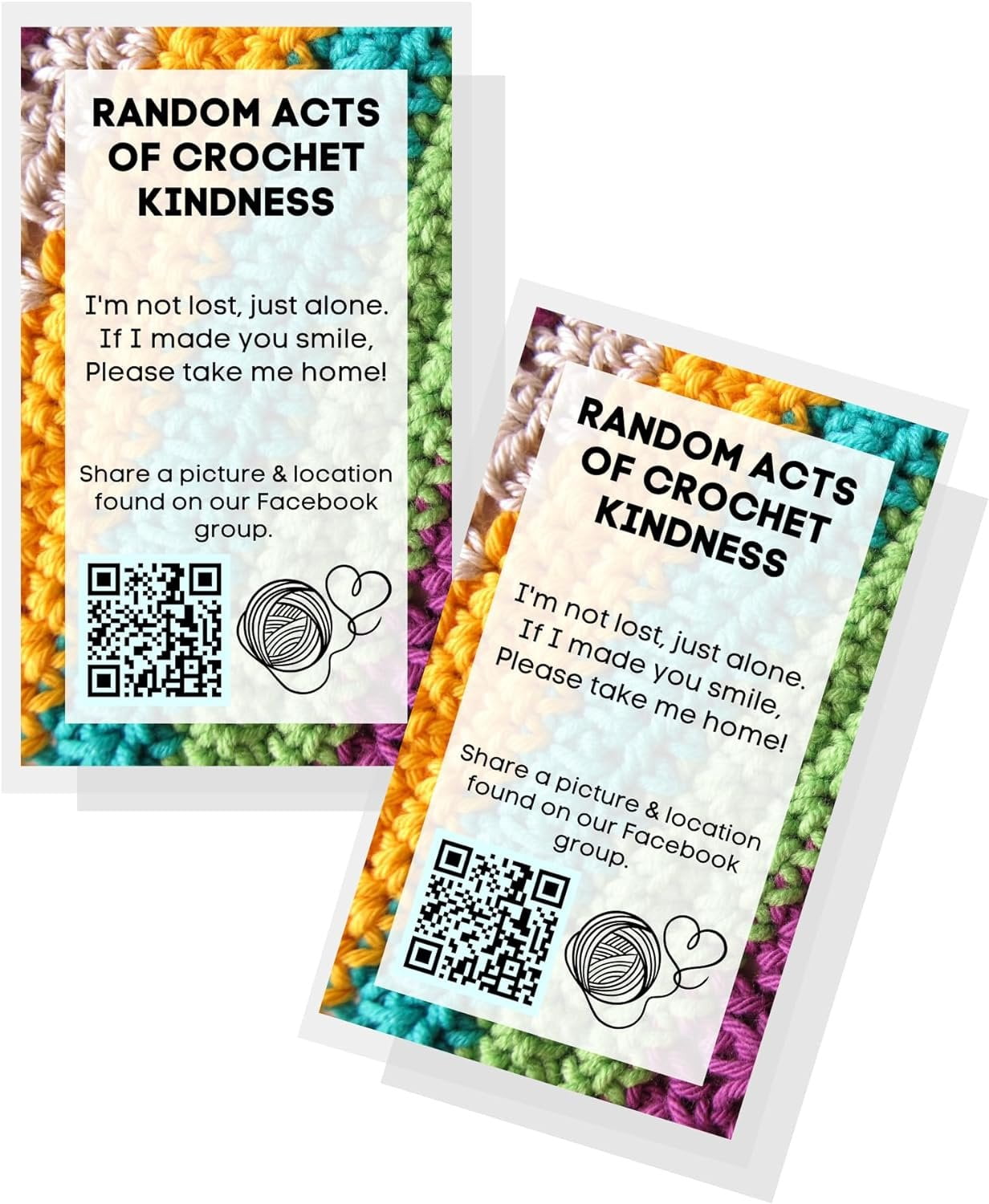 Random Acts of Crochet Kindness Gift Tags 50 pk 2 x 3.5 Cards to Give ...