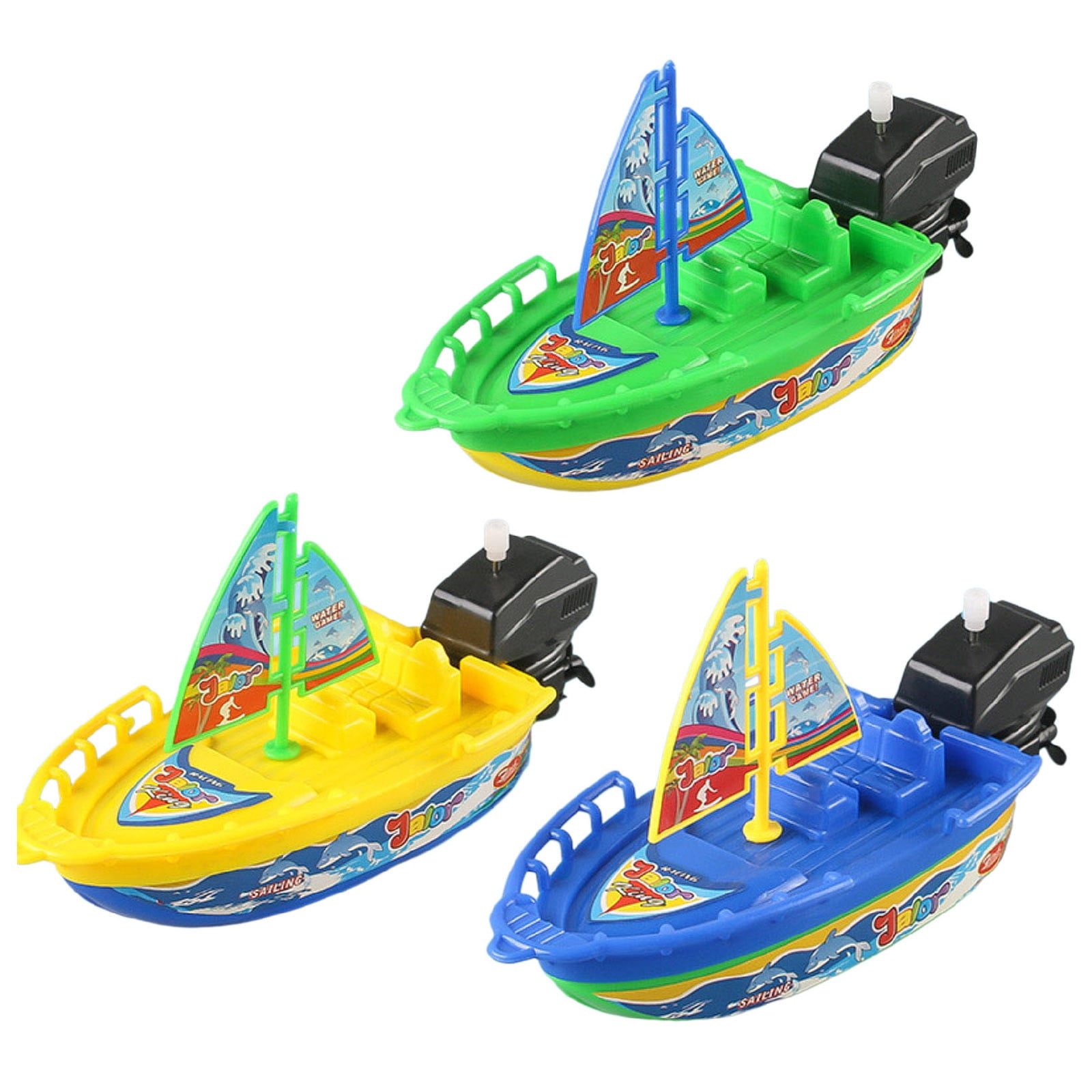 Random Color 1PC Wind Up Boat Bathtub Toy Set Funny Windup Speed Boat ...