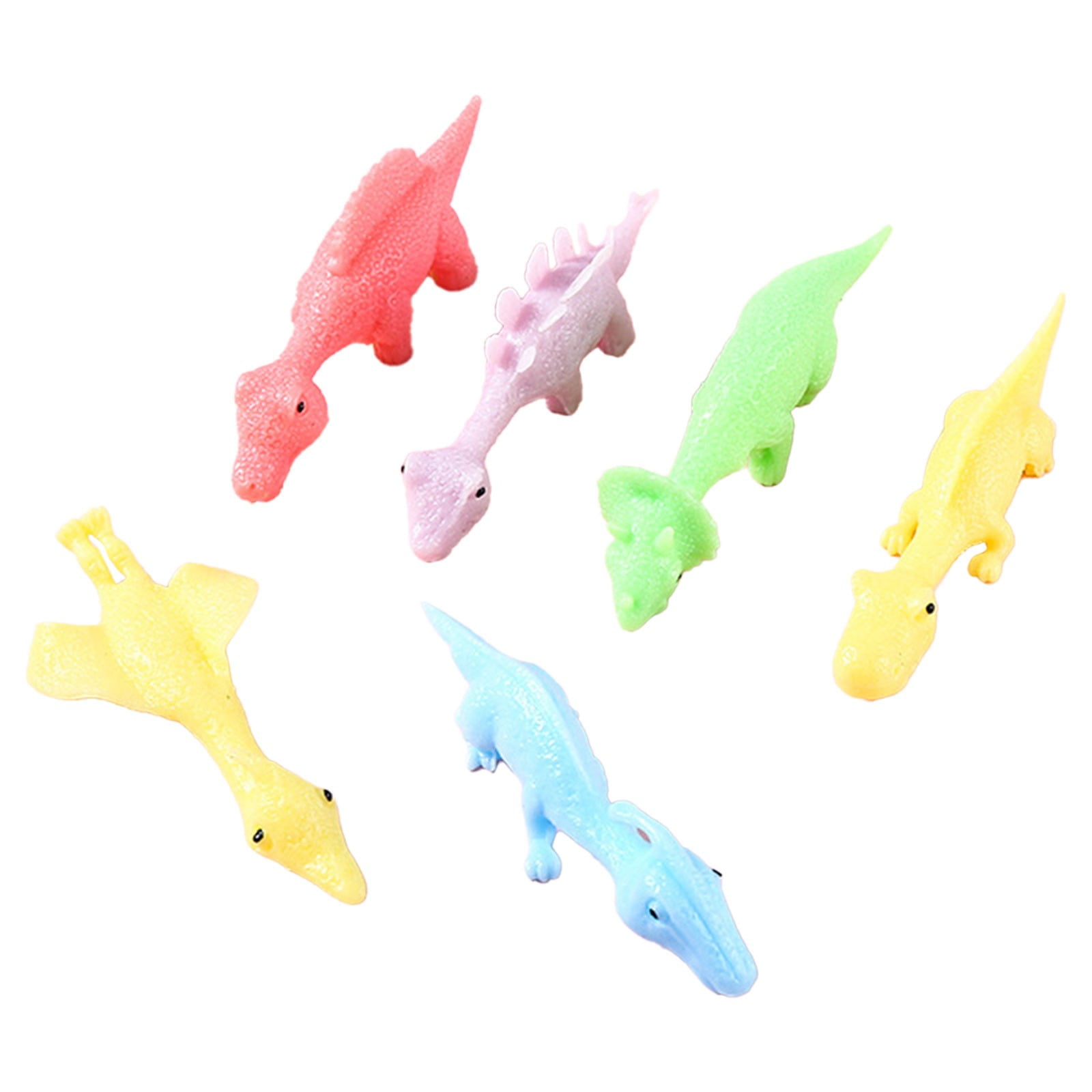 Random Color 6 Pack TPR Soft Rubber Dinosaur Finger Toy Fun And Unique ...