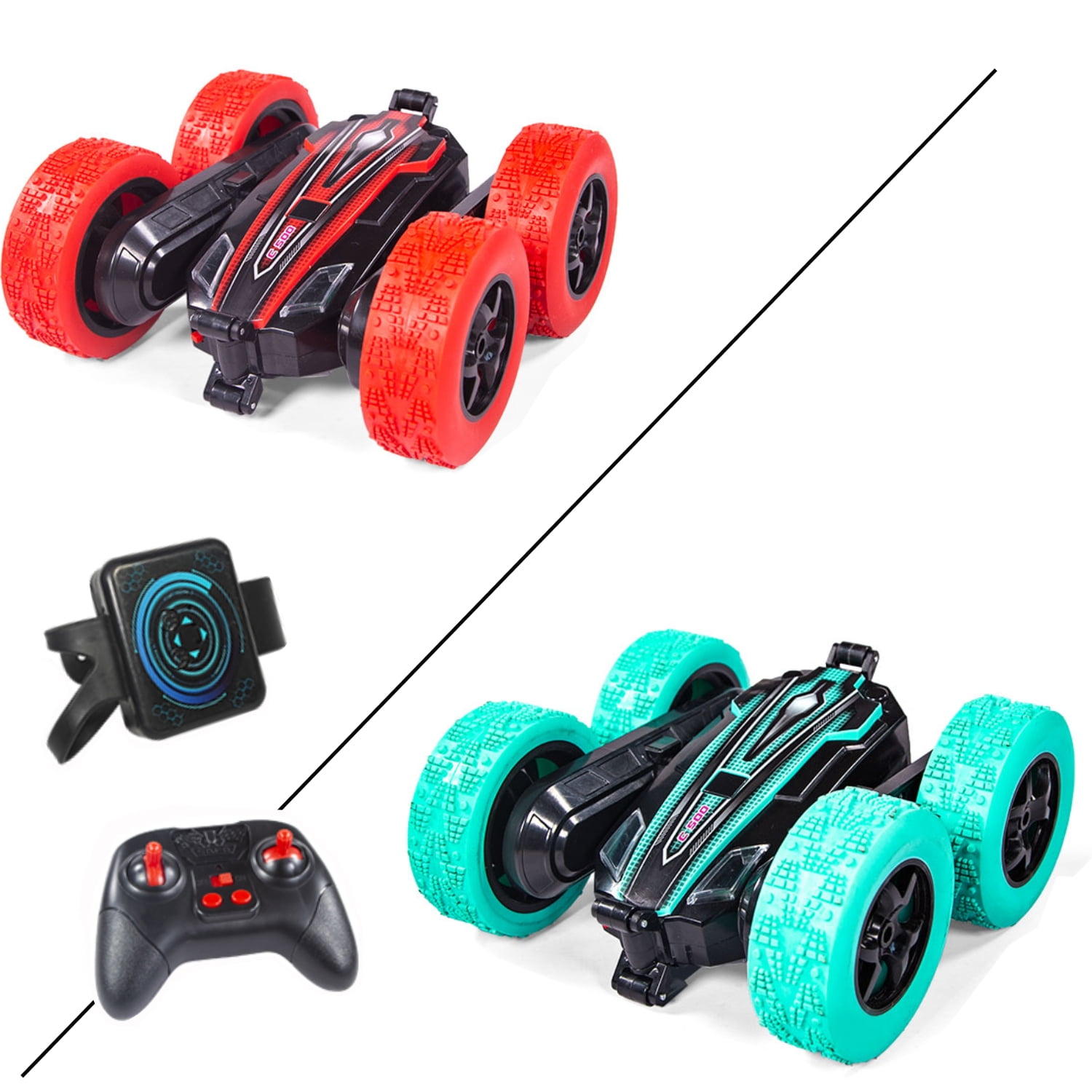 Random Green/ Red RC Stunt Car Toy Gift, 4WD Gesture Sensing & Remote ...