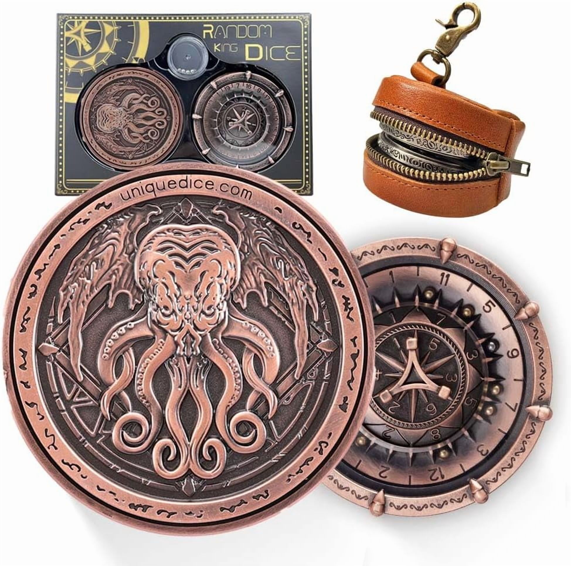 Random King Dice Spinner Dice Cthulhu Metal DND Dice Set 7-in-2 Dual ...