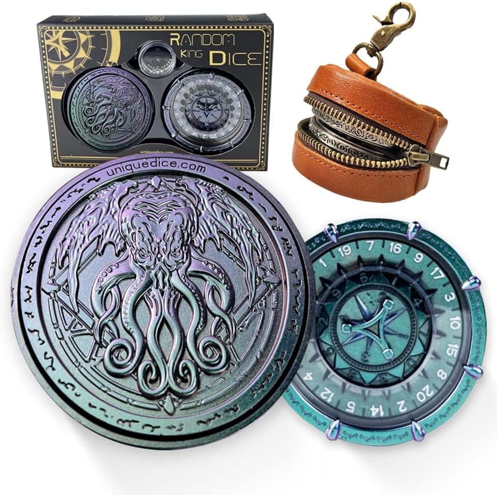 UD Unique Dice Spinner Dice Cthulhu Metal DND Dice Set, 7-in-2 Dual ...