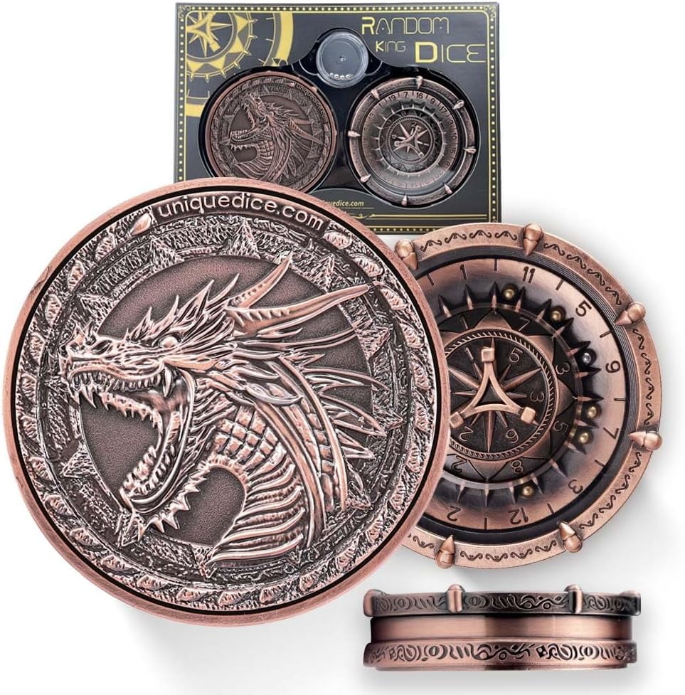 Random King Dice Spinner Dice Metal DND Dice Set 7-in-2 Dual-Spin ...