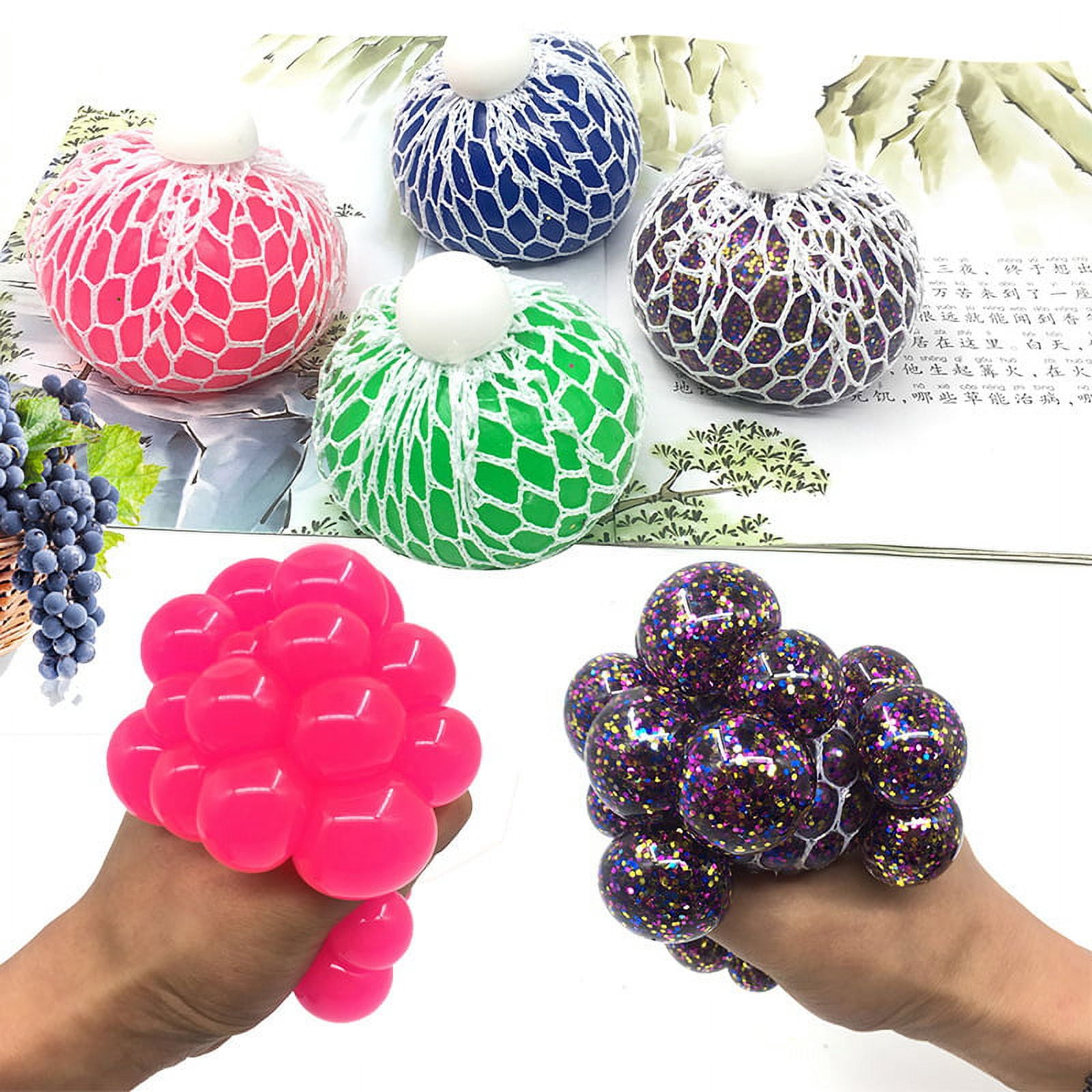 Random Mesh Squishy Balls Stress Relief Squeeze Grape Balls Relieve ...
