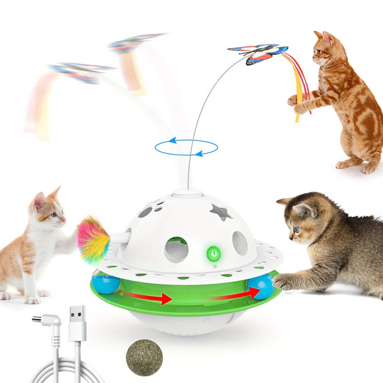 Random Move Badminton Room - Automatic Movement Cat Toy - 3 in 1 Smart ...