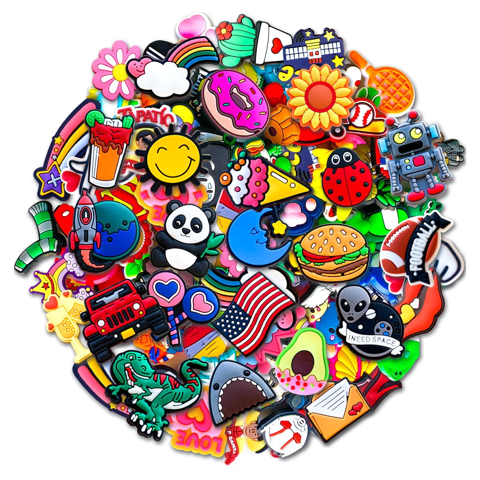Random Shoe Charms Decoration Durable Waterproof, Pvc Multicolor 0.98 ...