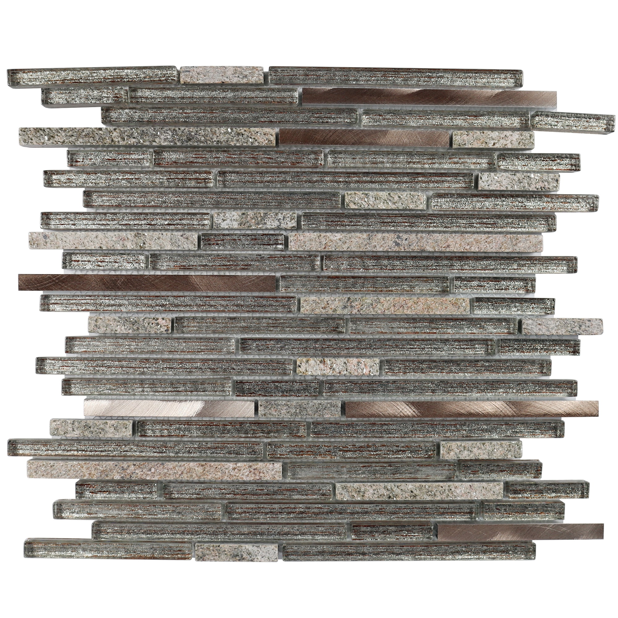 Random Sized Glass Linear Mosaic Wall Tile Kitchen Backsplash - Walmart.com