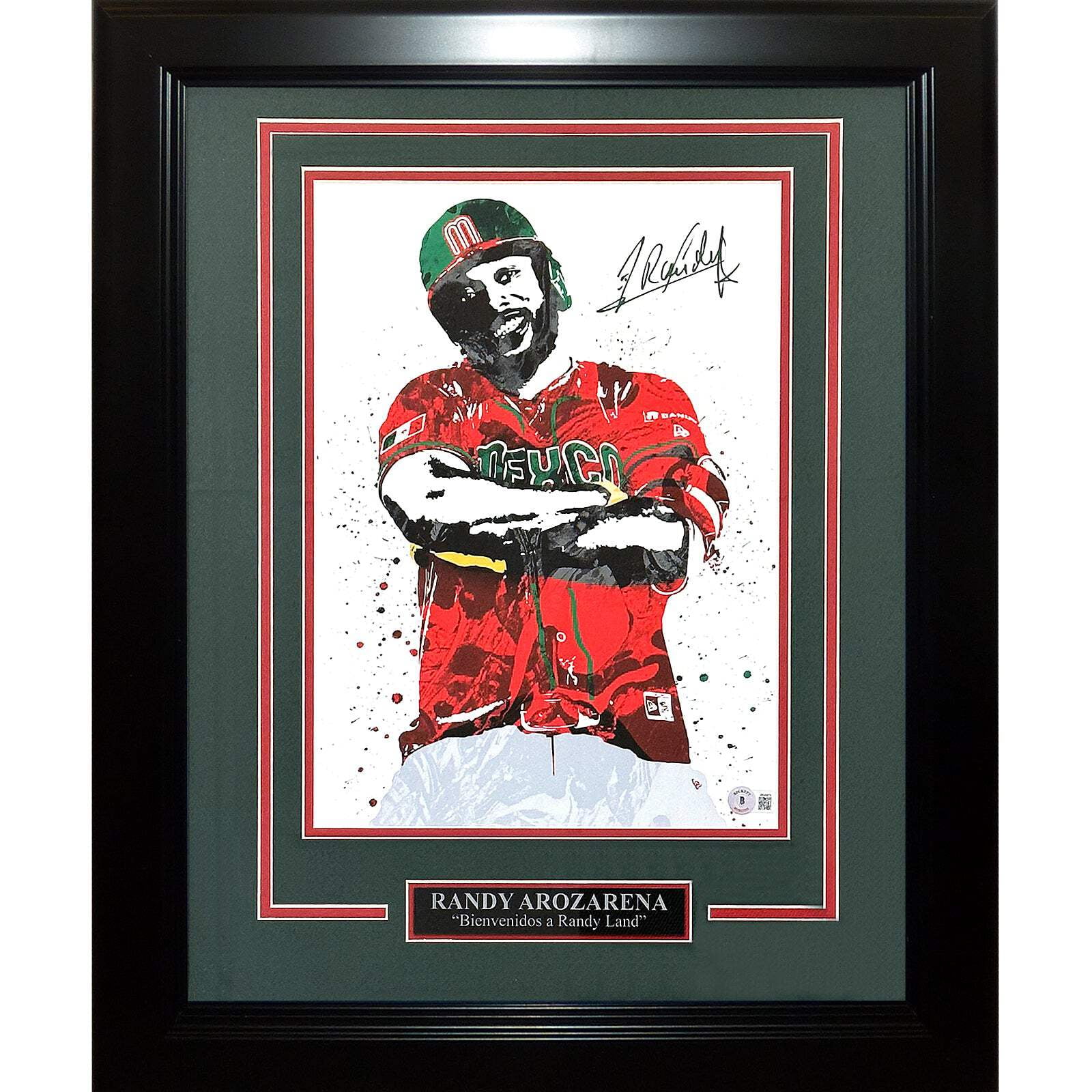 Randy Arozarena Autographed Mexico WBC Splash Art Deluxe Framed 11x14 ...