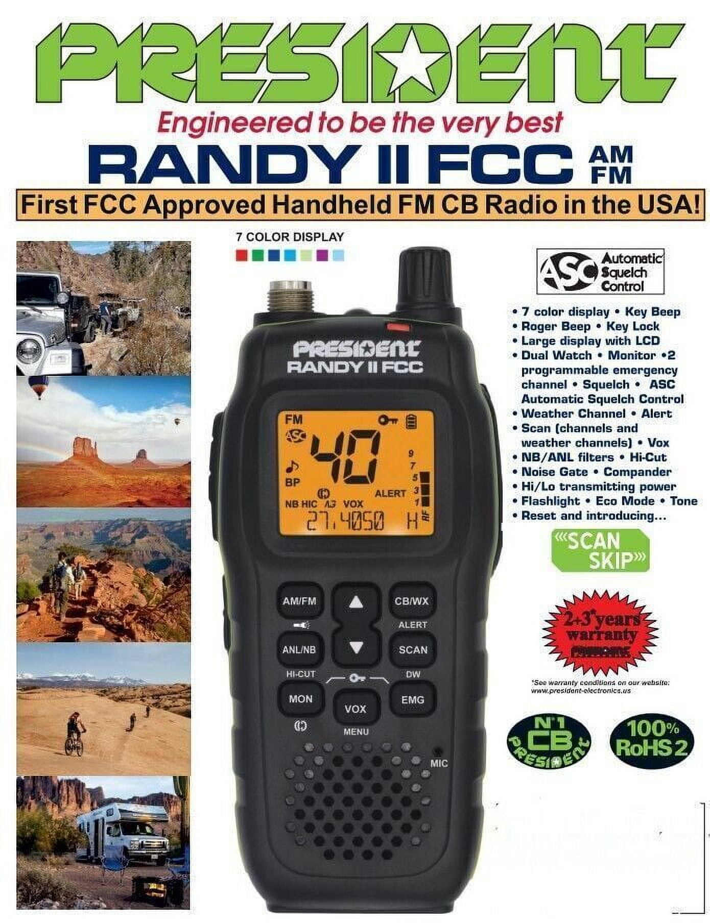 Randy II FCC Approved AM/FM Handheld Mobile CB Radio with Weather Channel - Walmart.com
