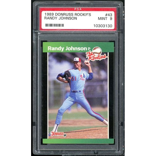 Randy Johnson Rookie Card 1989 Donruss Rookies #43 PSA 9 - Walmart ...