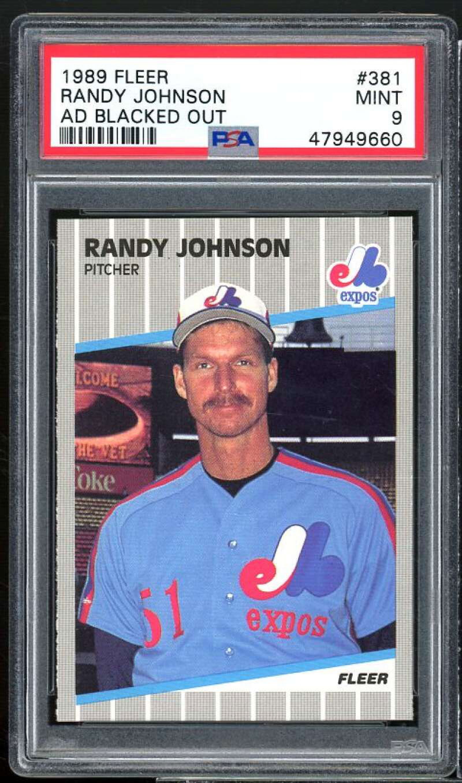 Randy Johnson Rookie Card 1989 Fleer #381 PSA 9 - Walmart.com