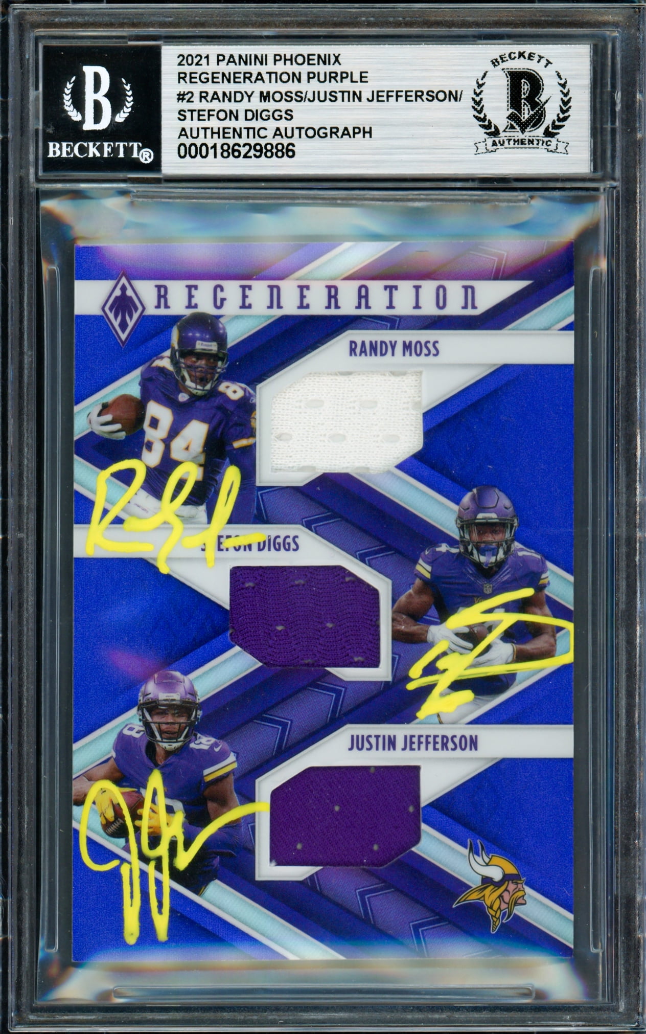 Randy Moss, Justin Jefferson & Stefon Diggs Autographed 2021 Phoenix ...