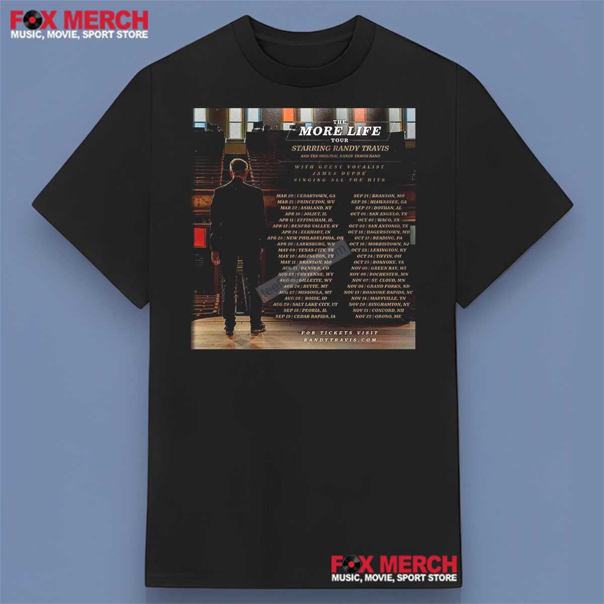 Randy Travis The More Life Tour 2025 Tour Dates Front Shirt, Unisex ...