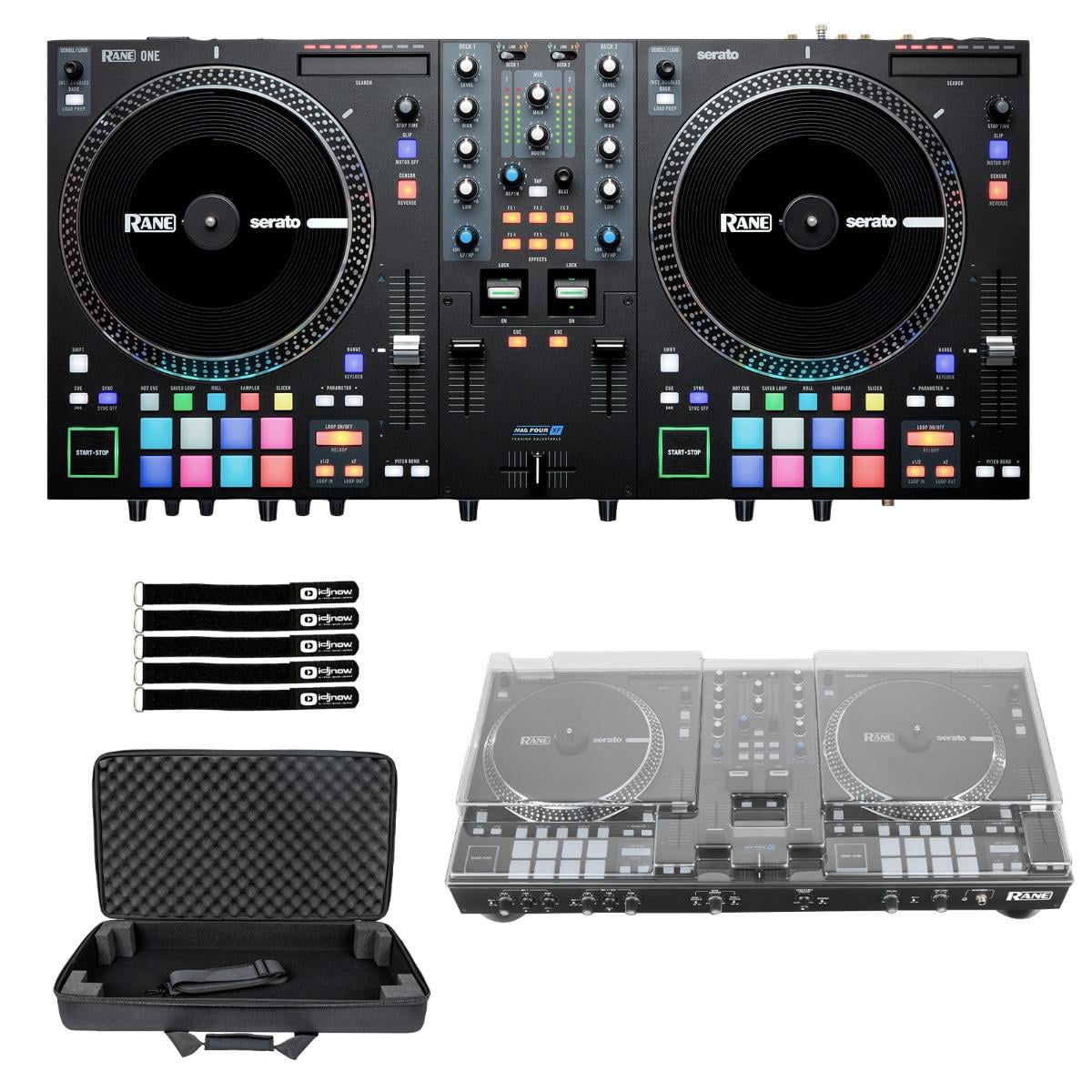 Rane ONE Professional Motorized DJ Controller with Case & Cover Package ...