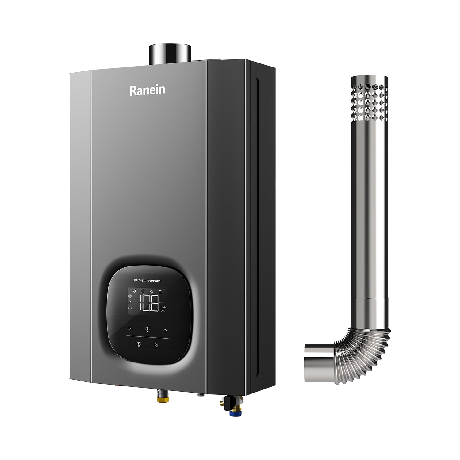 Ranein Propane Gas Tankless Water Heater with Vent Pipe, Indoor Max 4.3 ...