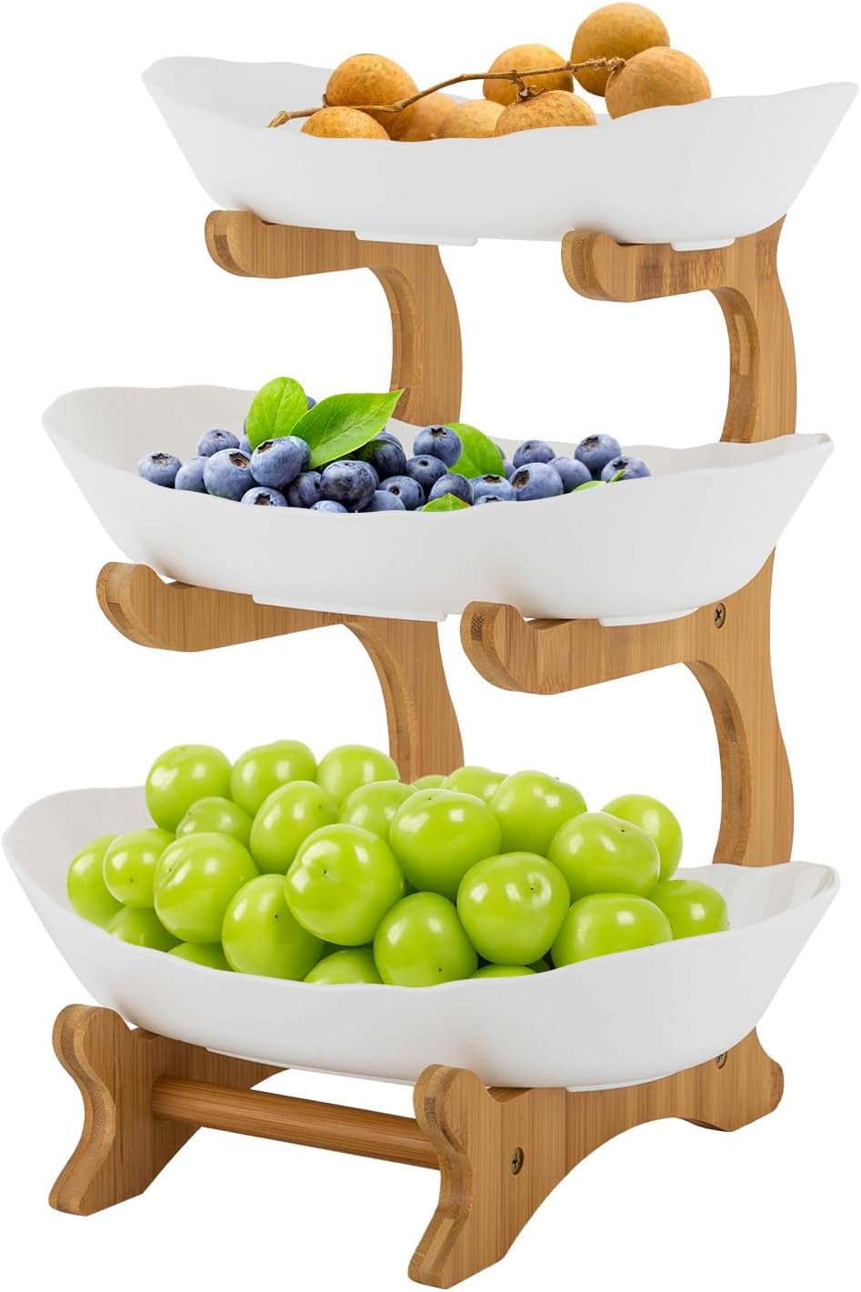 Rang 3 Tier Fruit Bowl Basket, Plastic Oval Bowl Set for Fruit&Snack ...