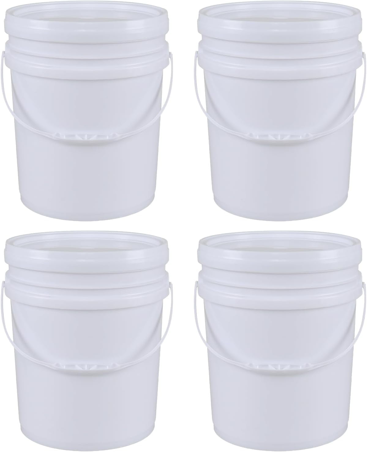 Rang 4 Packs Food Grade Bucket Pail with Plastic Handles and Lid ...